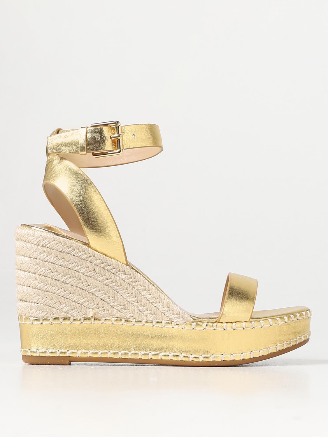 POLO RALPH LAUREN: Shoes woman - Gold | Polo Ralph Lauren wedge shoes ...