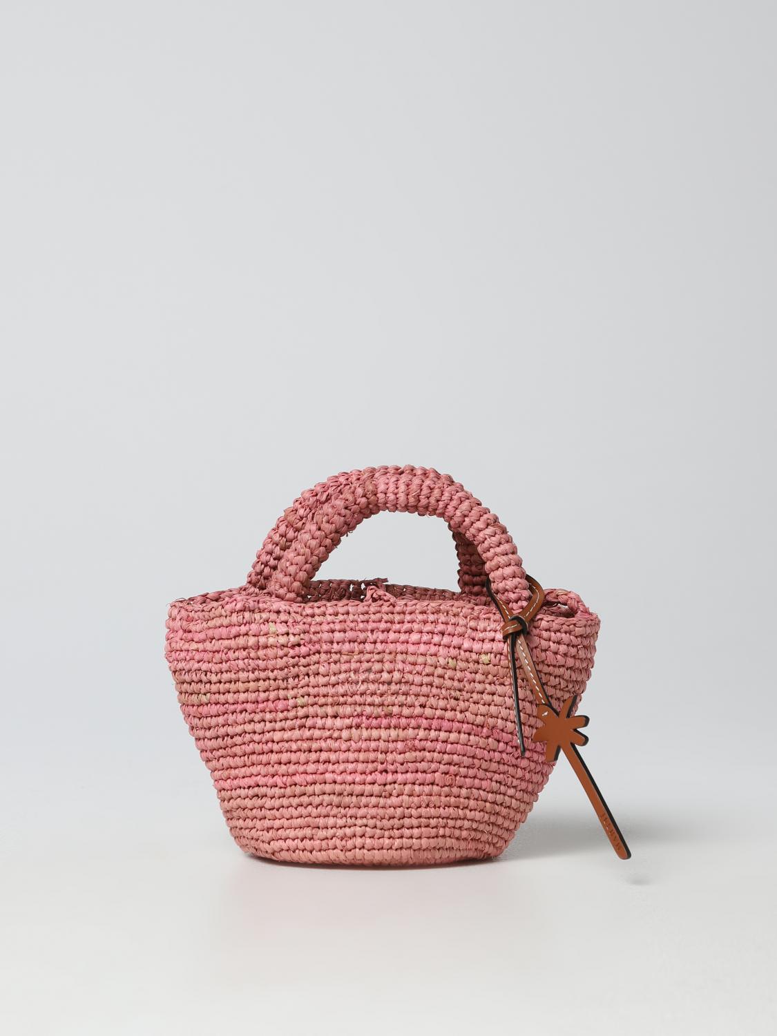 MANEBI: Borsa in rafia intrecciata - Rosa | Borsa Mini Manebi V60AM ...