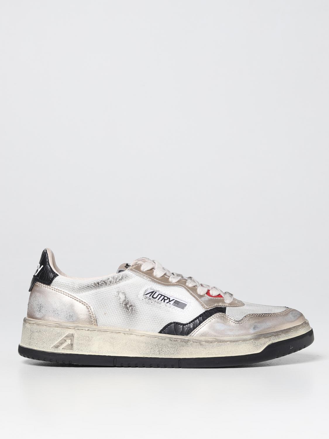 AUTRY: Sneakers Super Vintage in mesh e pelle used - Bianco | Sneakers ...