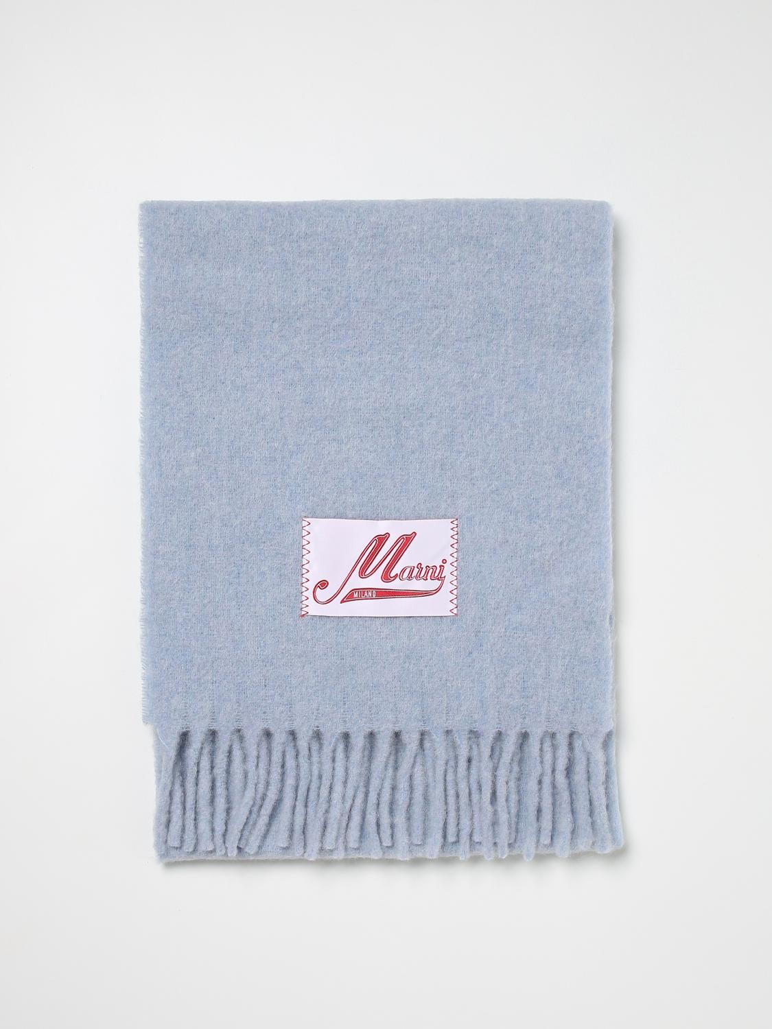 MARNI: wool scarf - Gnawed Blue | Marni scarf SCMC0059Y0UTW918 online ...