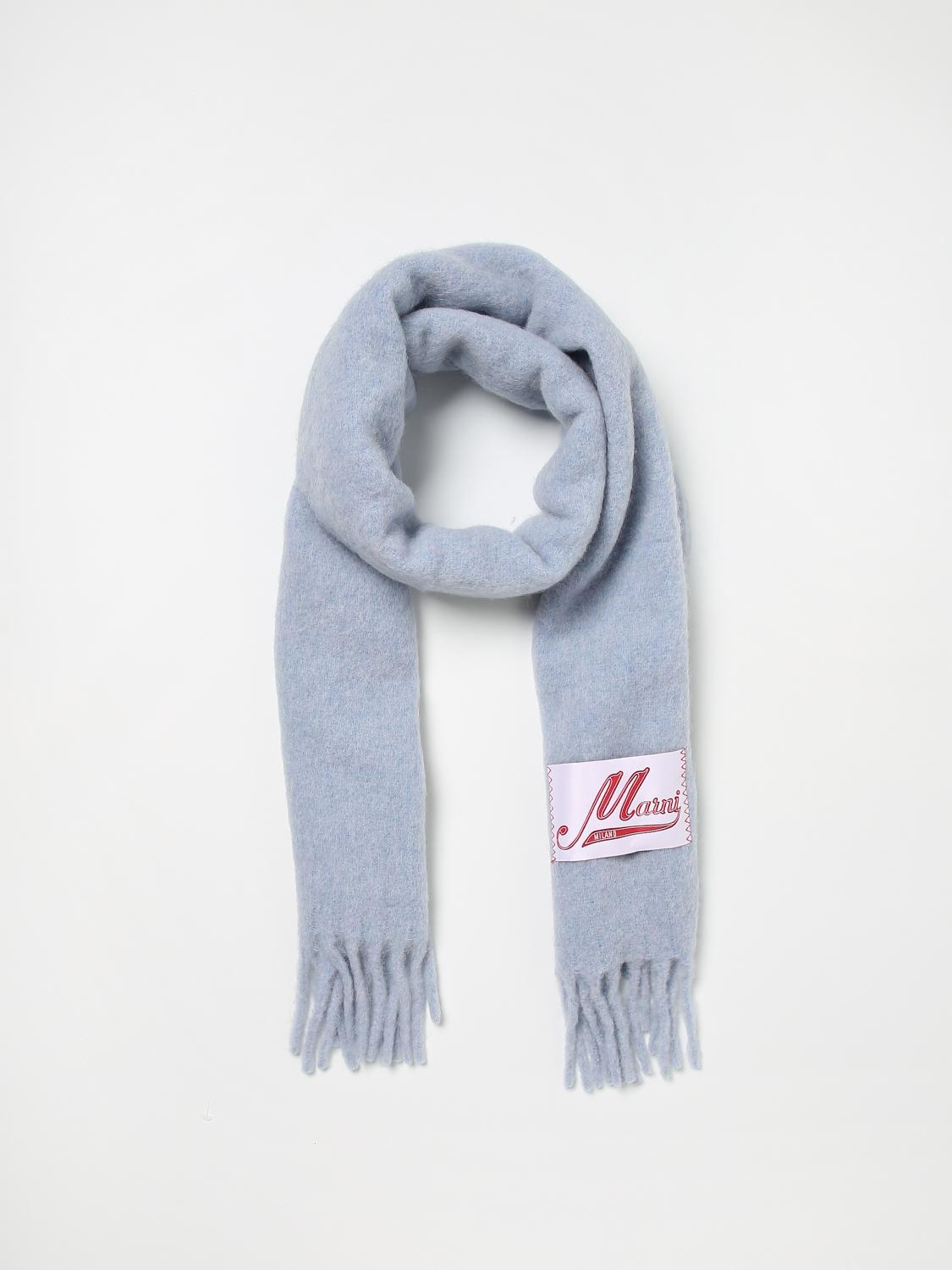 MARNI: wool scarf - Gnawed Blue | Marni scarf SCMC0059Y0UTW918 online ...