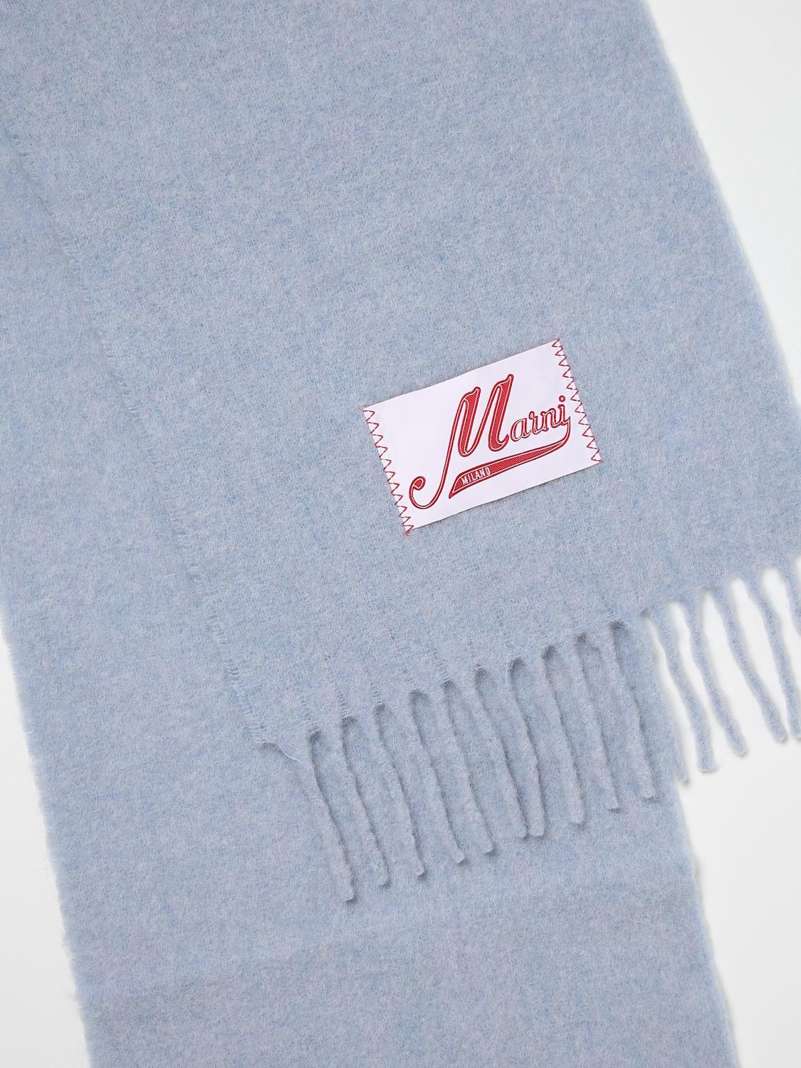 MARNI: wool scarf - Gnawed Blue | Marni scarf SCMC0059Y0UTW918 online ...