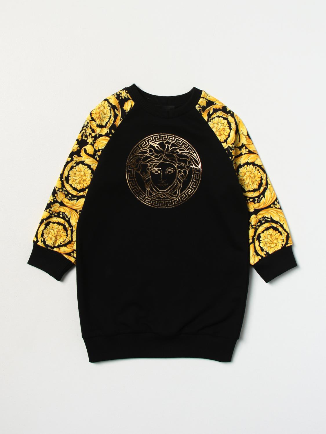 VERSACE: Young dress in cotton - Black | Versace dress 10113411A08419 ...