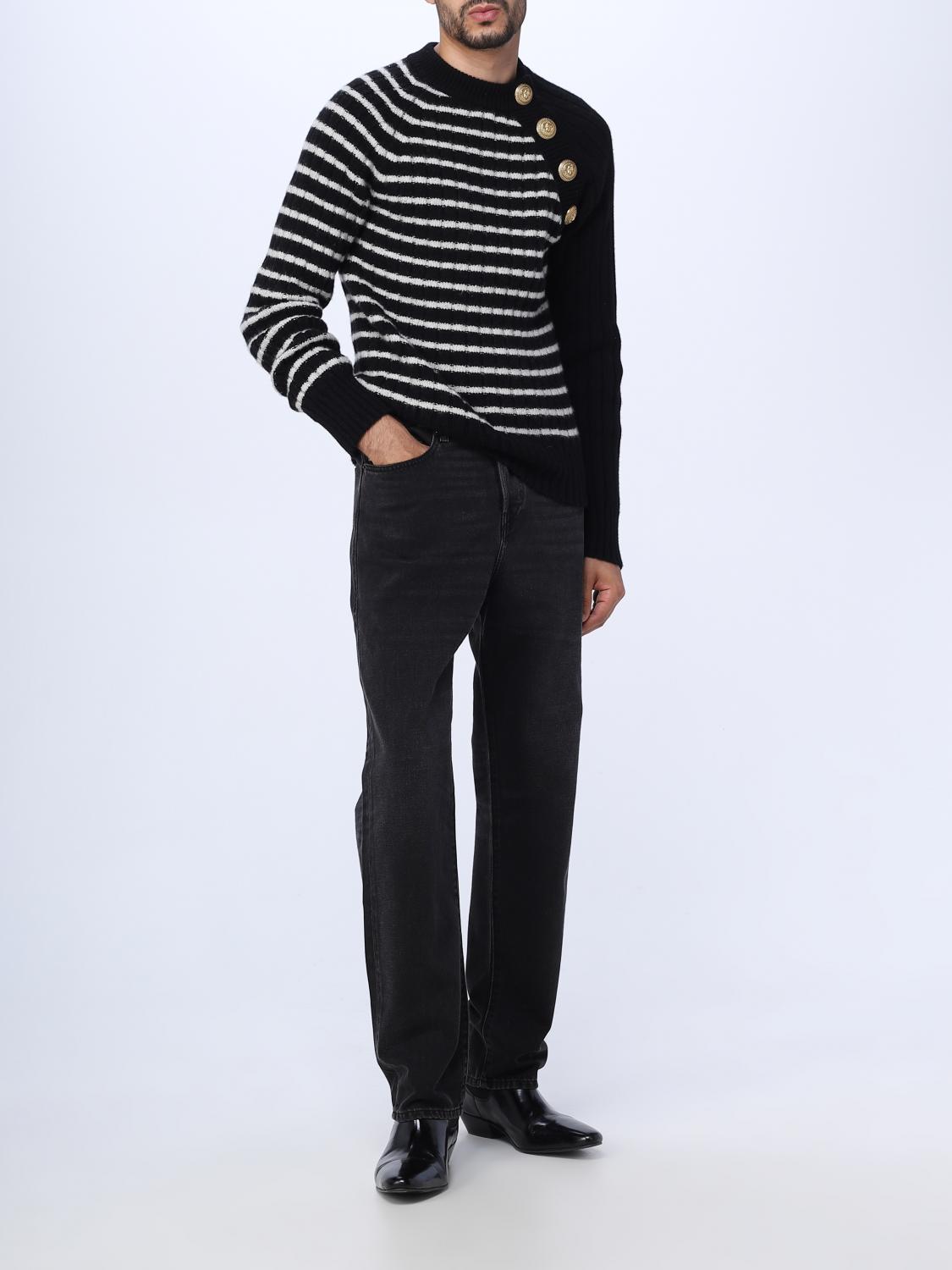 Balmain sweater in cashmere blend - Black | BU1KF090KE84 | GIGLIO.COM