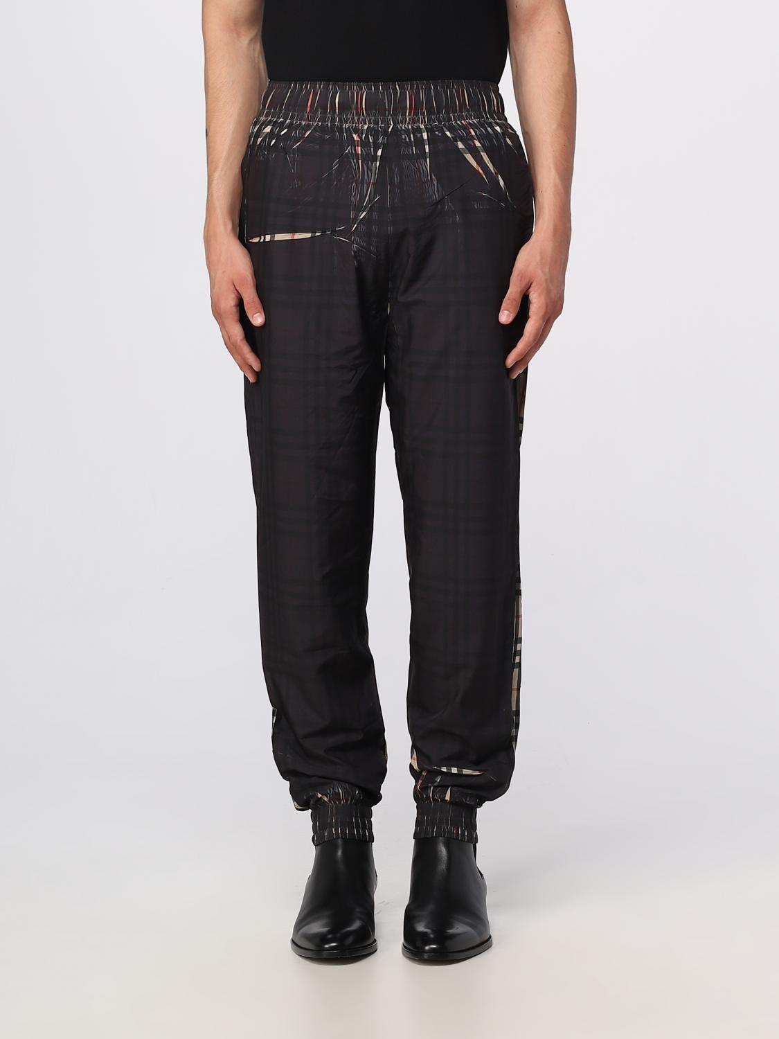 Burberry jogger pants in nylon with check pattern - Black | 8070981 ...