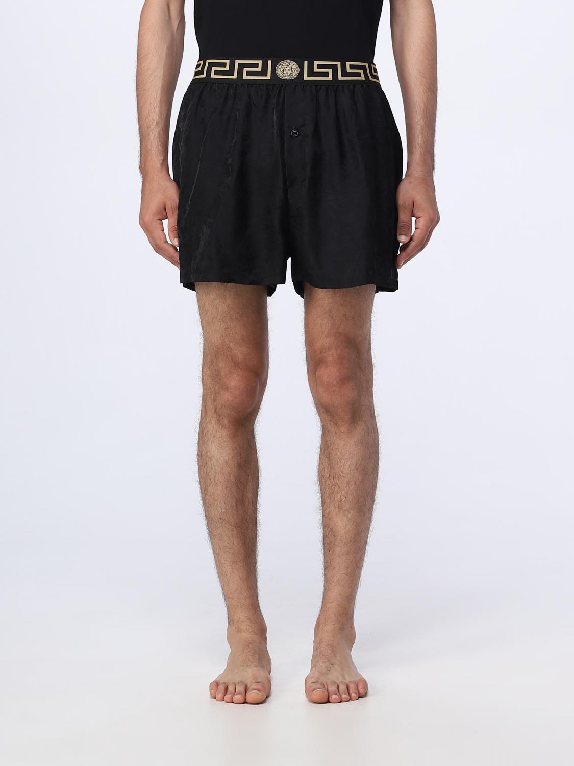 VERSACE: shorts in viscose - Black | Versace loungewear 10009481A06342 ...