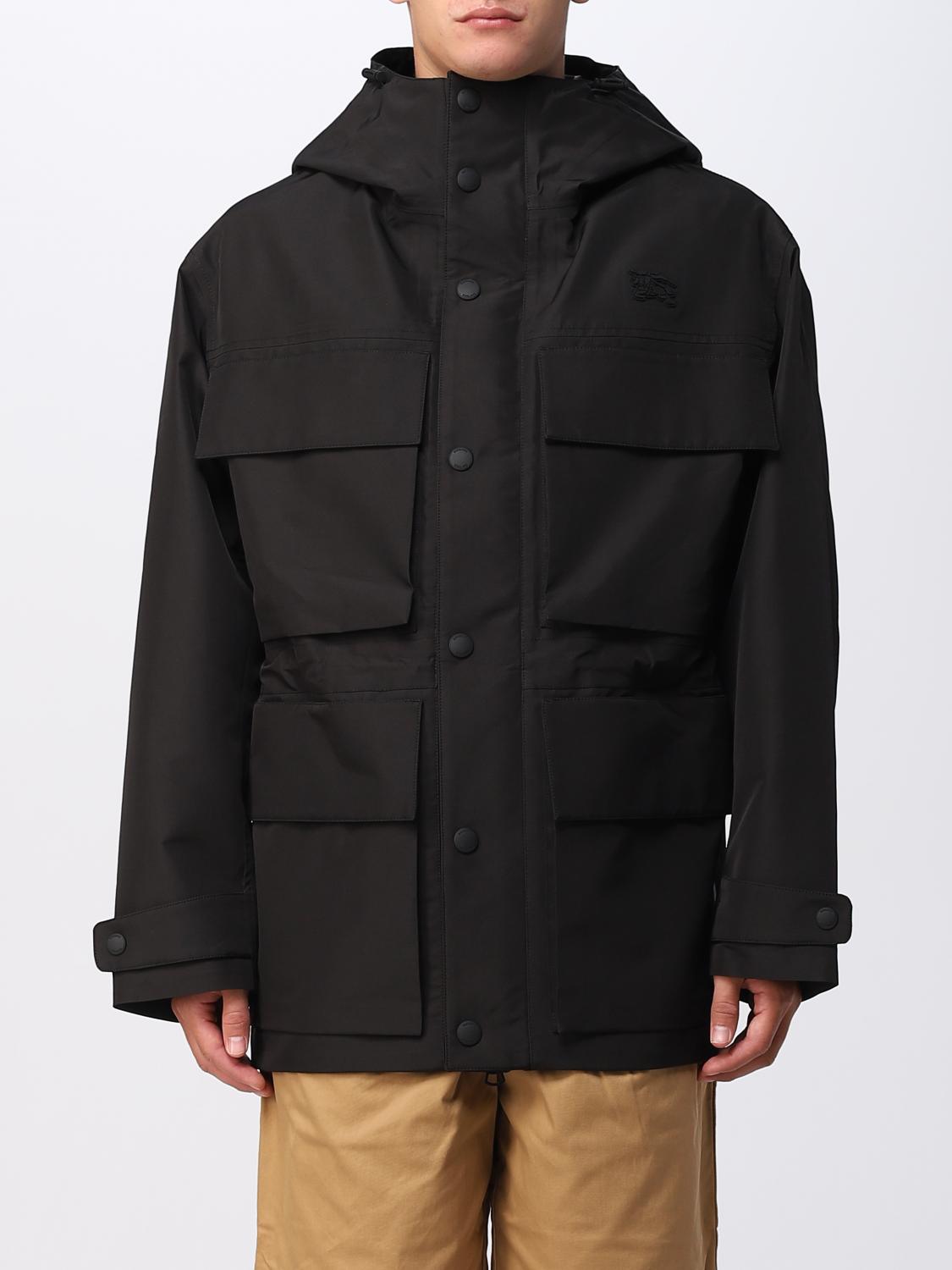 BURBERRY: parka in doubled nylon - Black | Burberry jacket 8070396 online at GIGLIO.COM