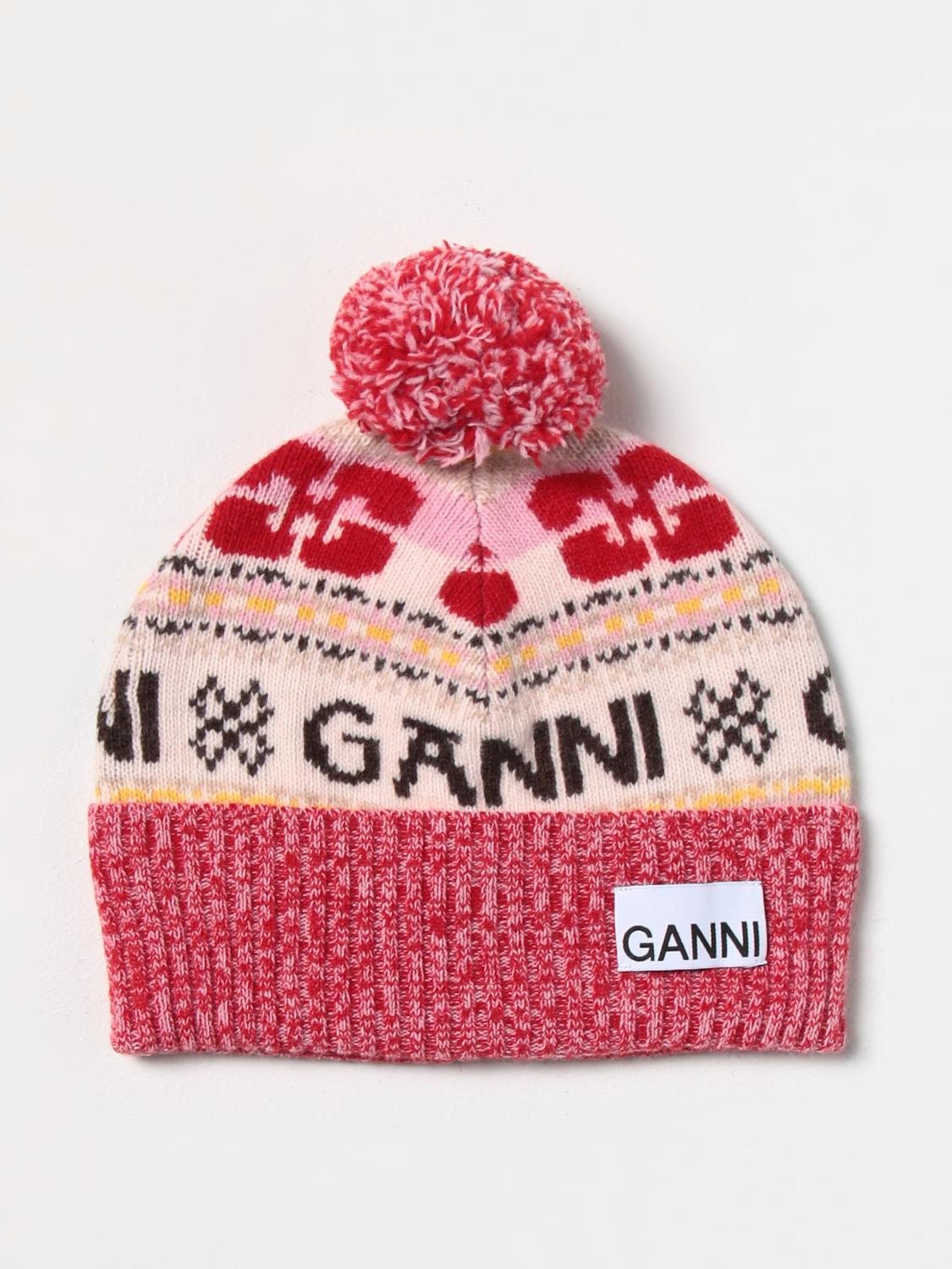 GANNI: hat in recycled wool blend - Multicolor | Ganni hat A4987 online ...