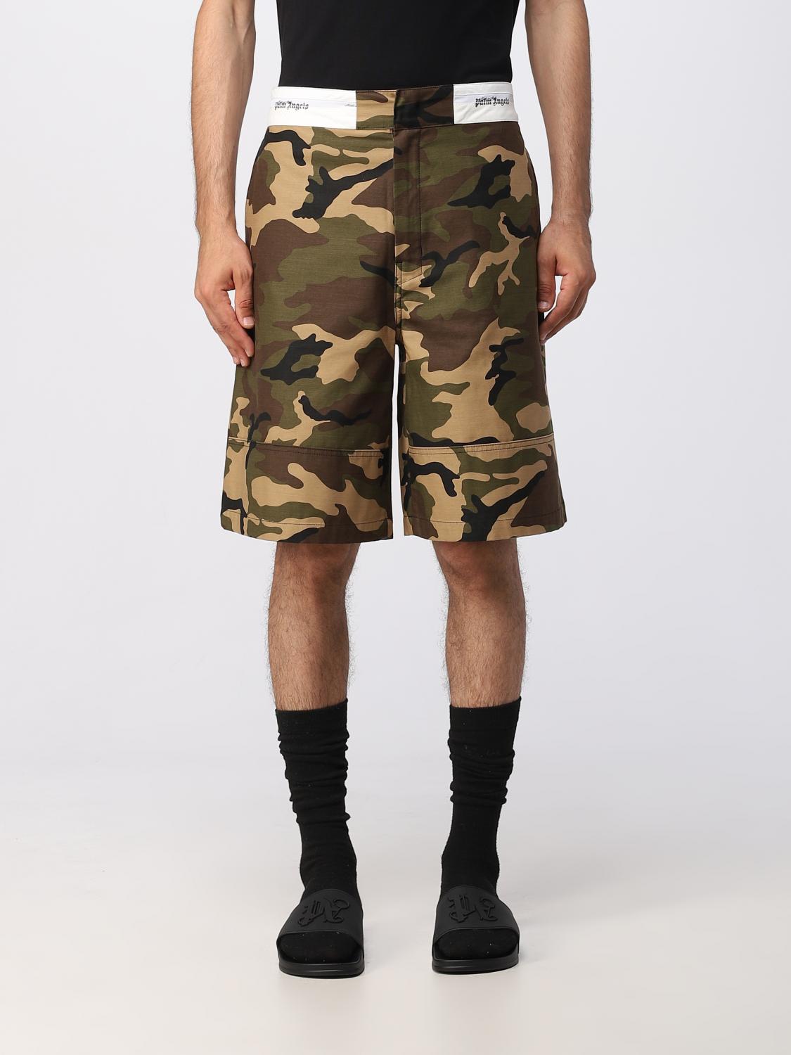 PALM ANGELS: shorts in camouflage print cotton - Multicolor | Palm ...