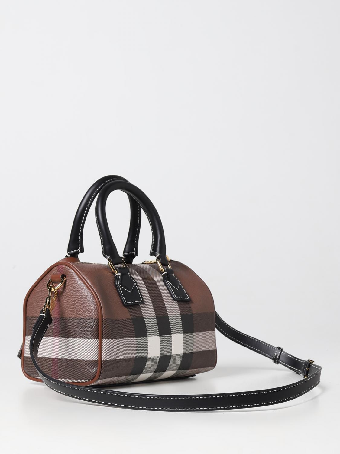 BURBERRY: bag in coated cotton - Brown | Burberry mini bag 8069663 ...