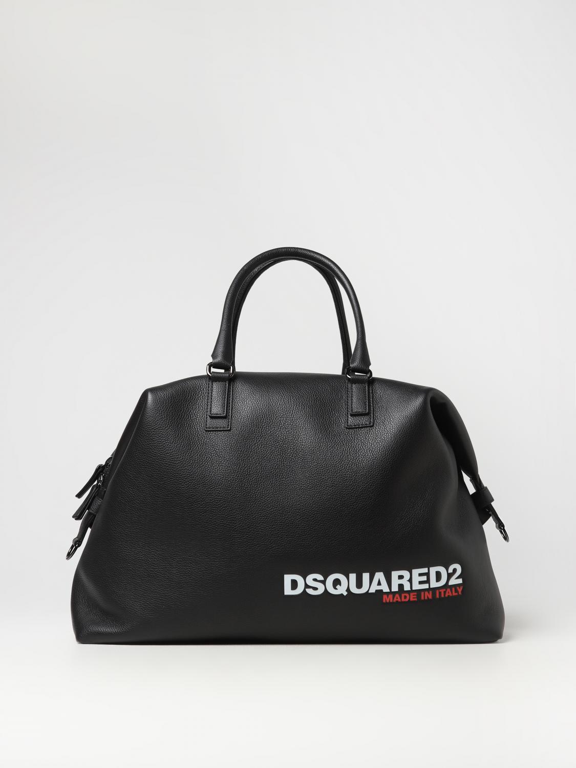 DSQUARED2: bag in grained leather - Black | Dsquared2 travel bag ...