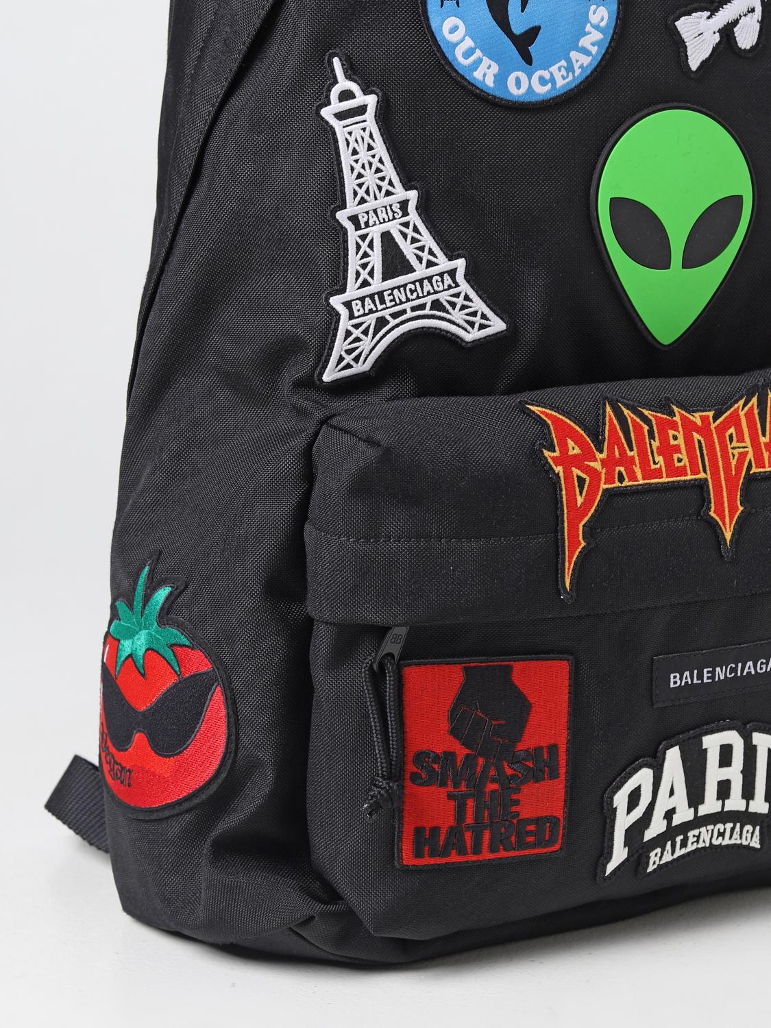 BALENCIAGA: Explorer backpack in nylon with patch - Black | Balenciaga ...