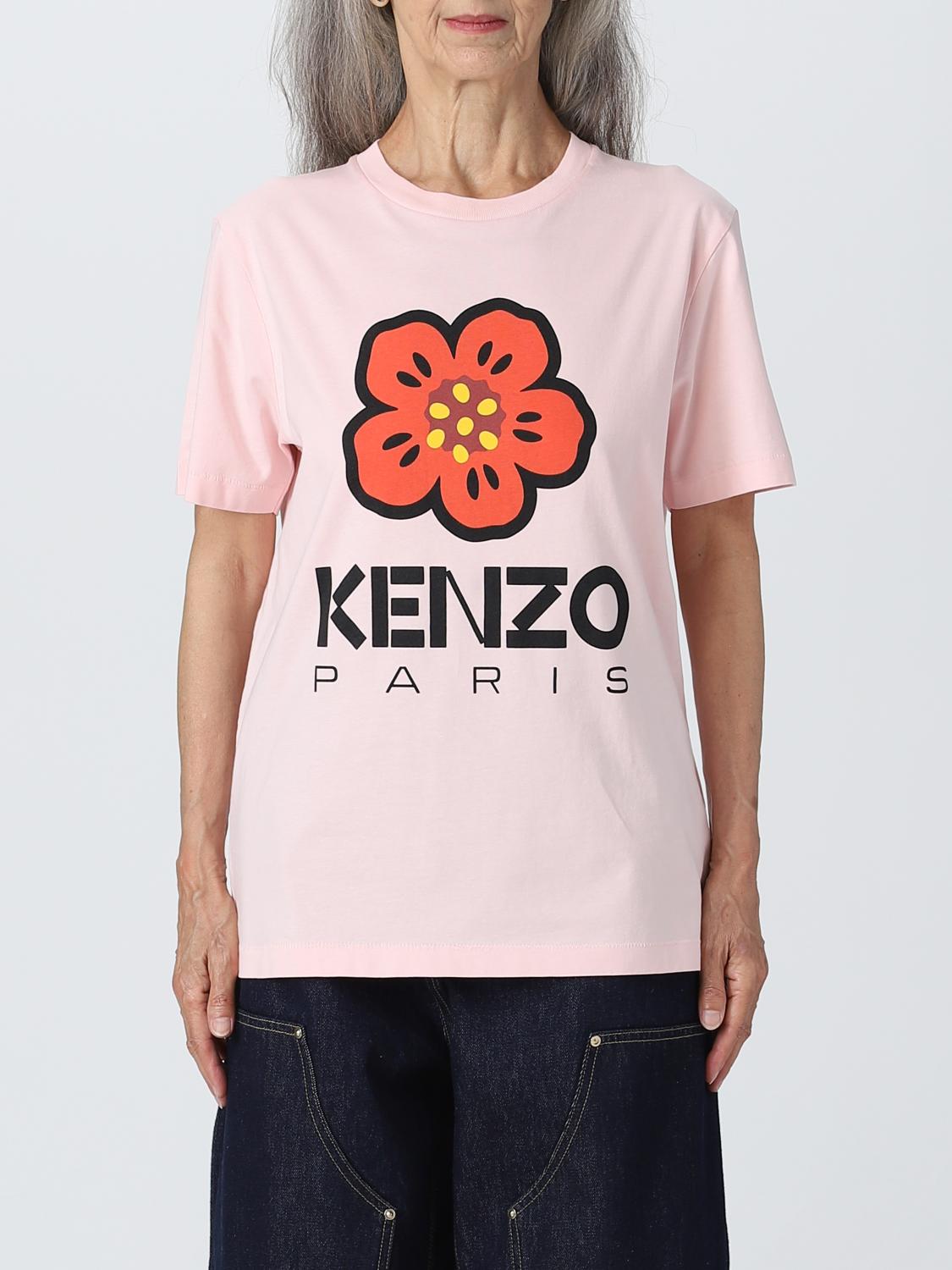 KENZO: cotton t-shirt - Pink | Kenzo t-shirt FD52TS0394SO online at ...