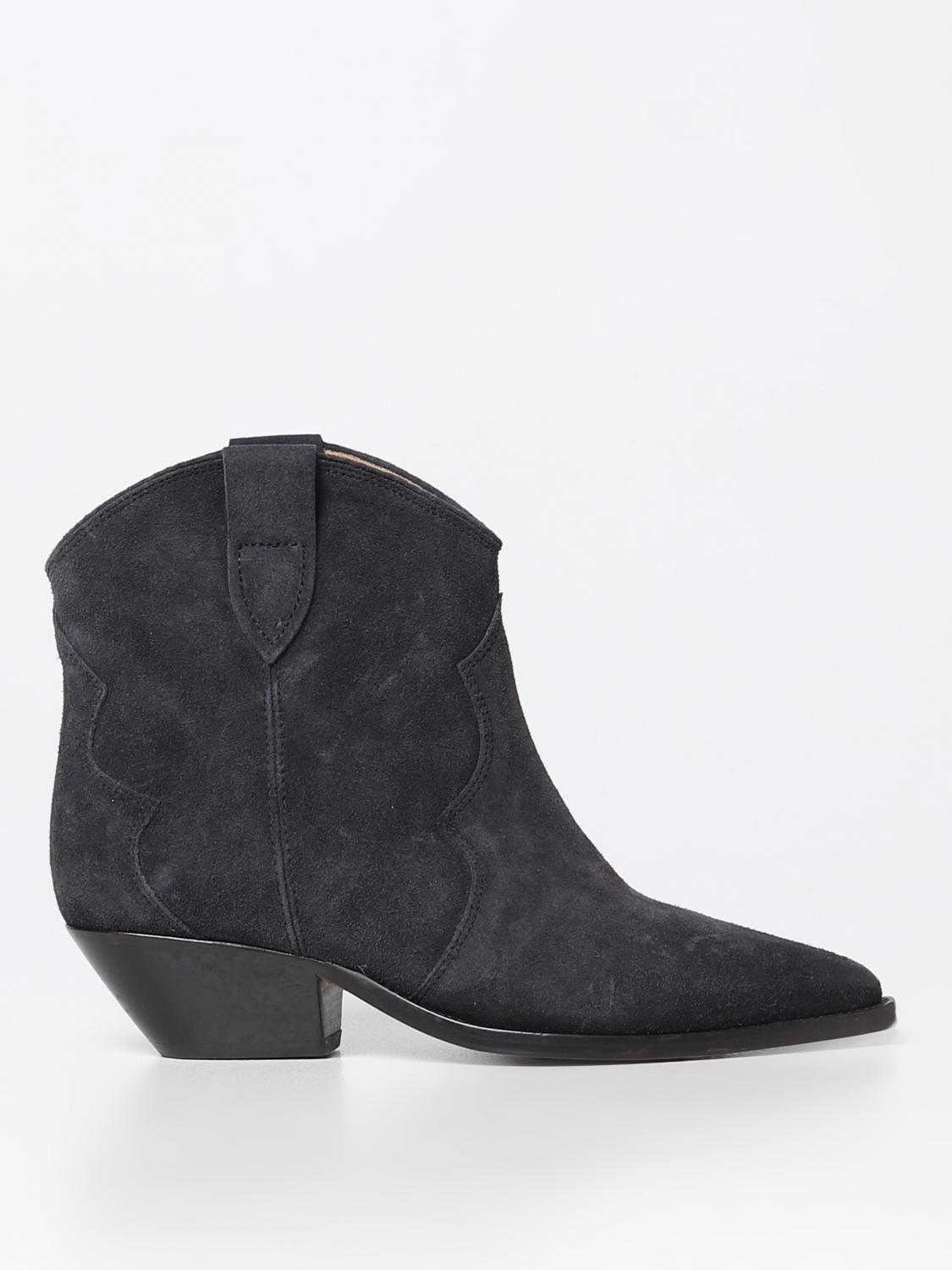 ISABEL MARANT: Dewina ankle boot in used suede - Black | Isabel Marant ...