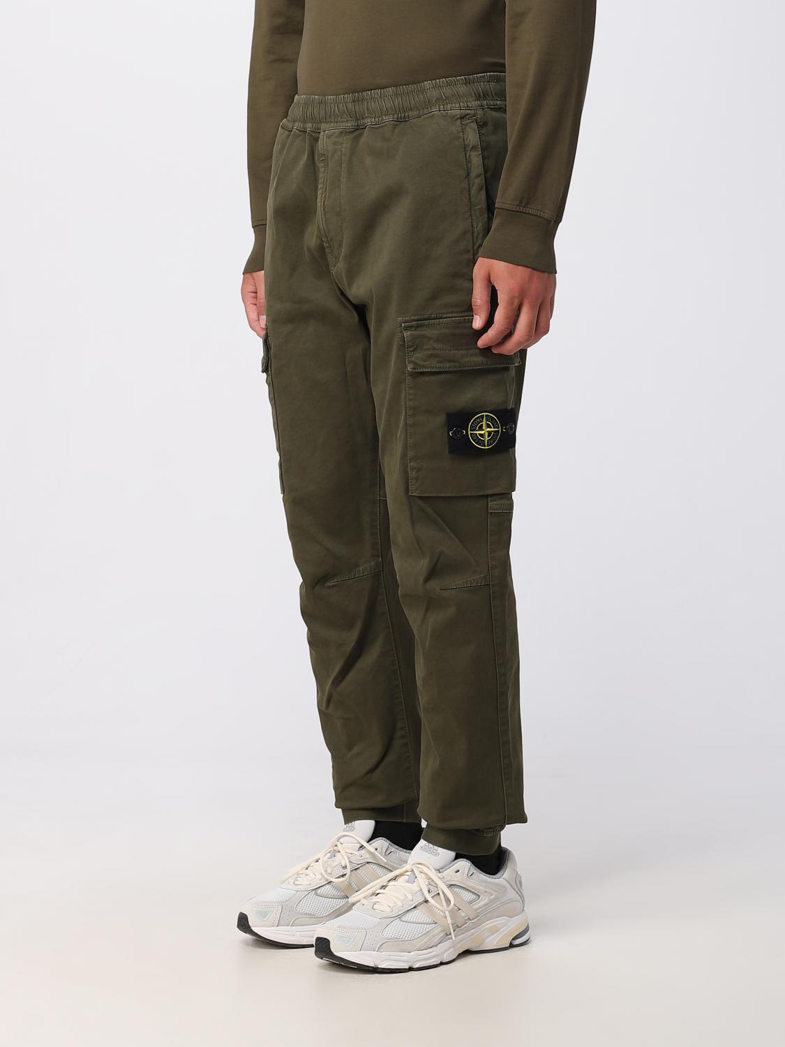 STONE ISLAND: Pants men - Green | Stone Island pants 313L1 online at ...