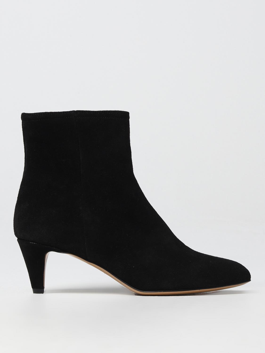 ISABEL MARANT: Deone suede ankle boot - Black | Isabel Marant flat ...
