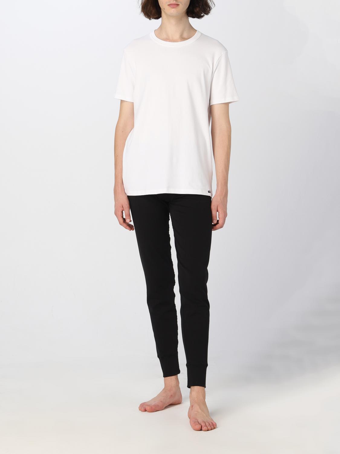 TOM FORD: cotton T-shirt with applied logo - White | Tom Ford t-shirt ...