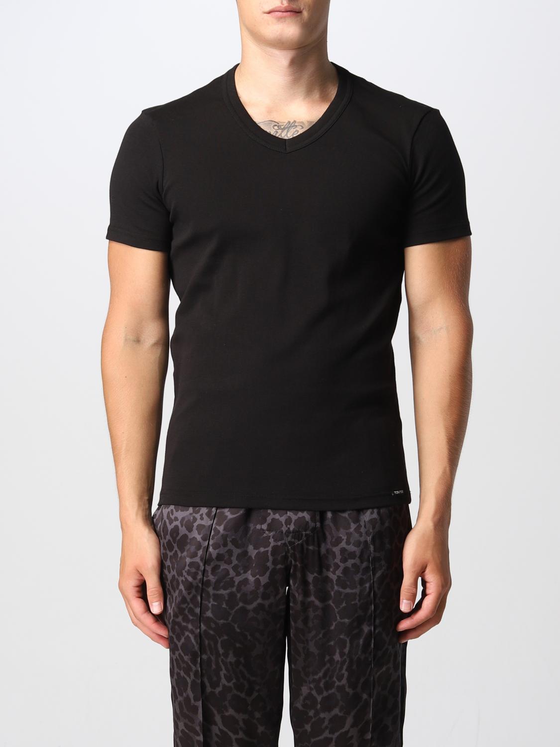 TOM FORD: stretch cotton t-shirt - Black | Tom Ford t-shirt T4M091040 ...