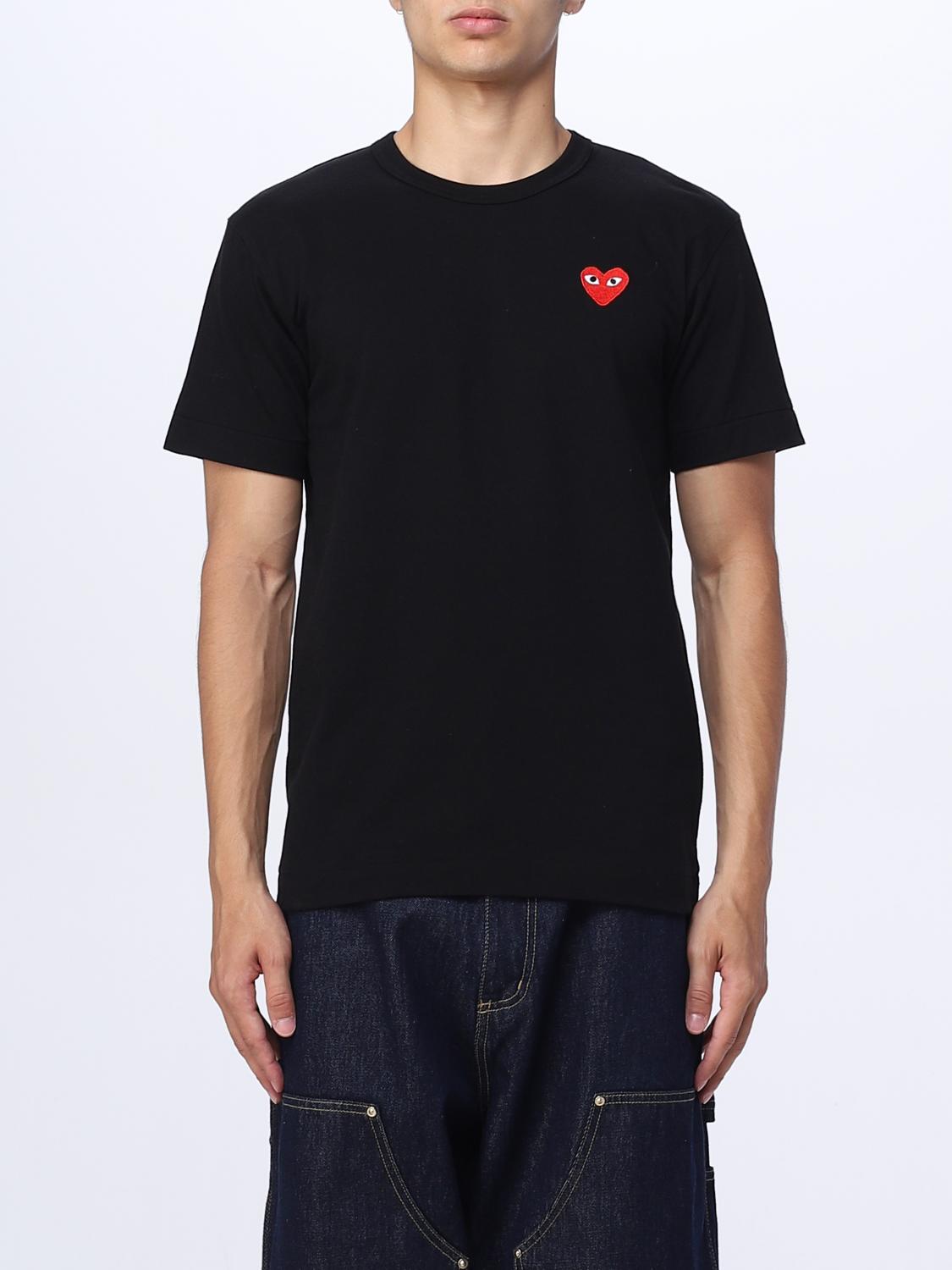 COMME DES GARCONS PLAY: T-shirt men - Black | Comme Des Garcons Play t-shirt P1T108 online at ...