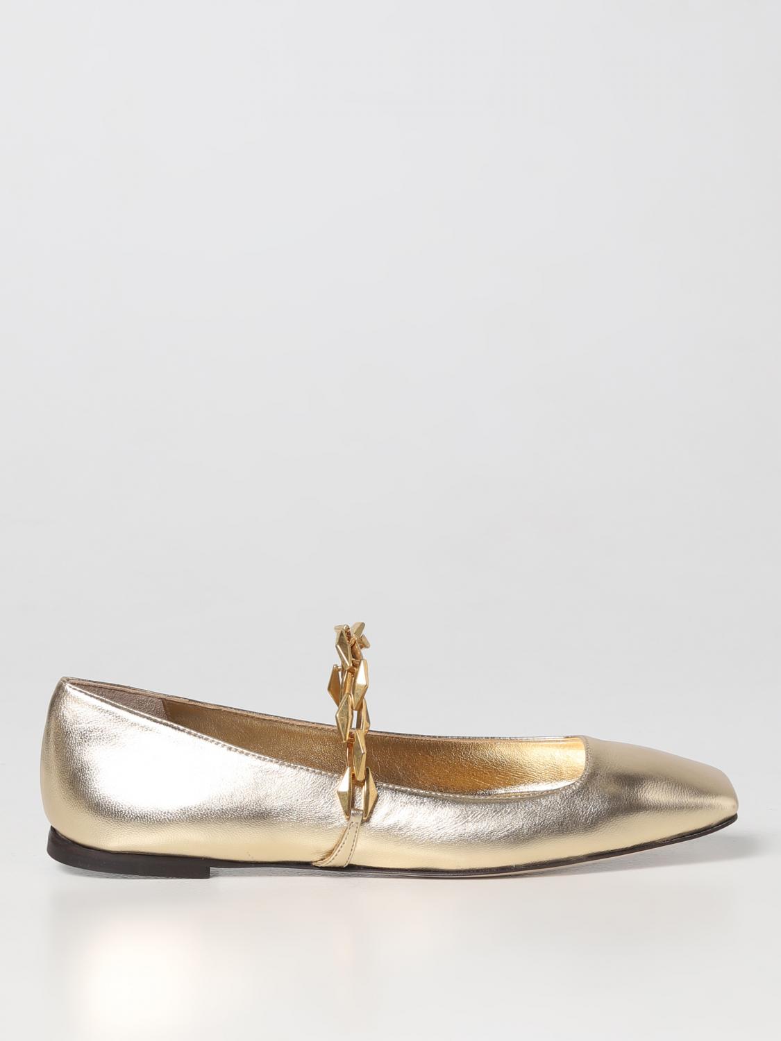 JIMMY CHOO: Diamond Tilda Flat ballerinas in metallic nappa - Gold ...