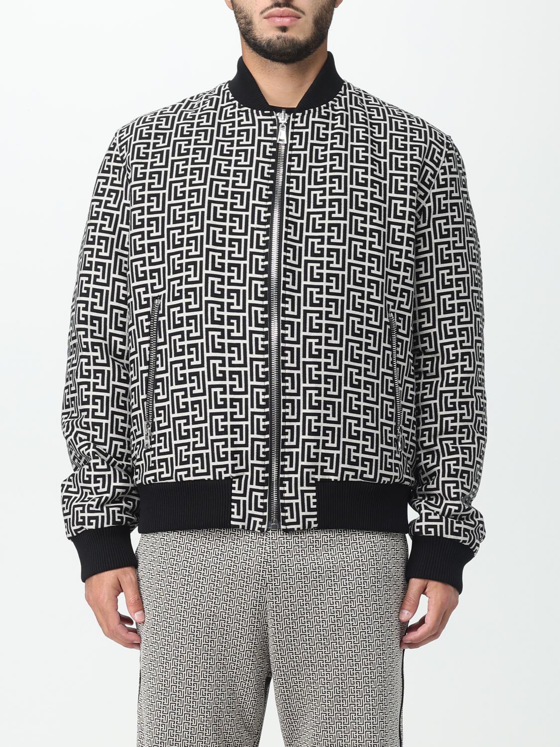 BALMAIN: Reversible bomber jacket in viscose and silk with monogram ...