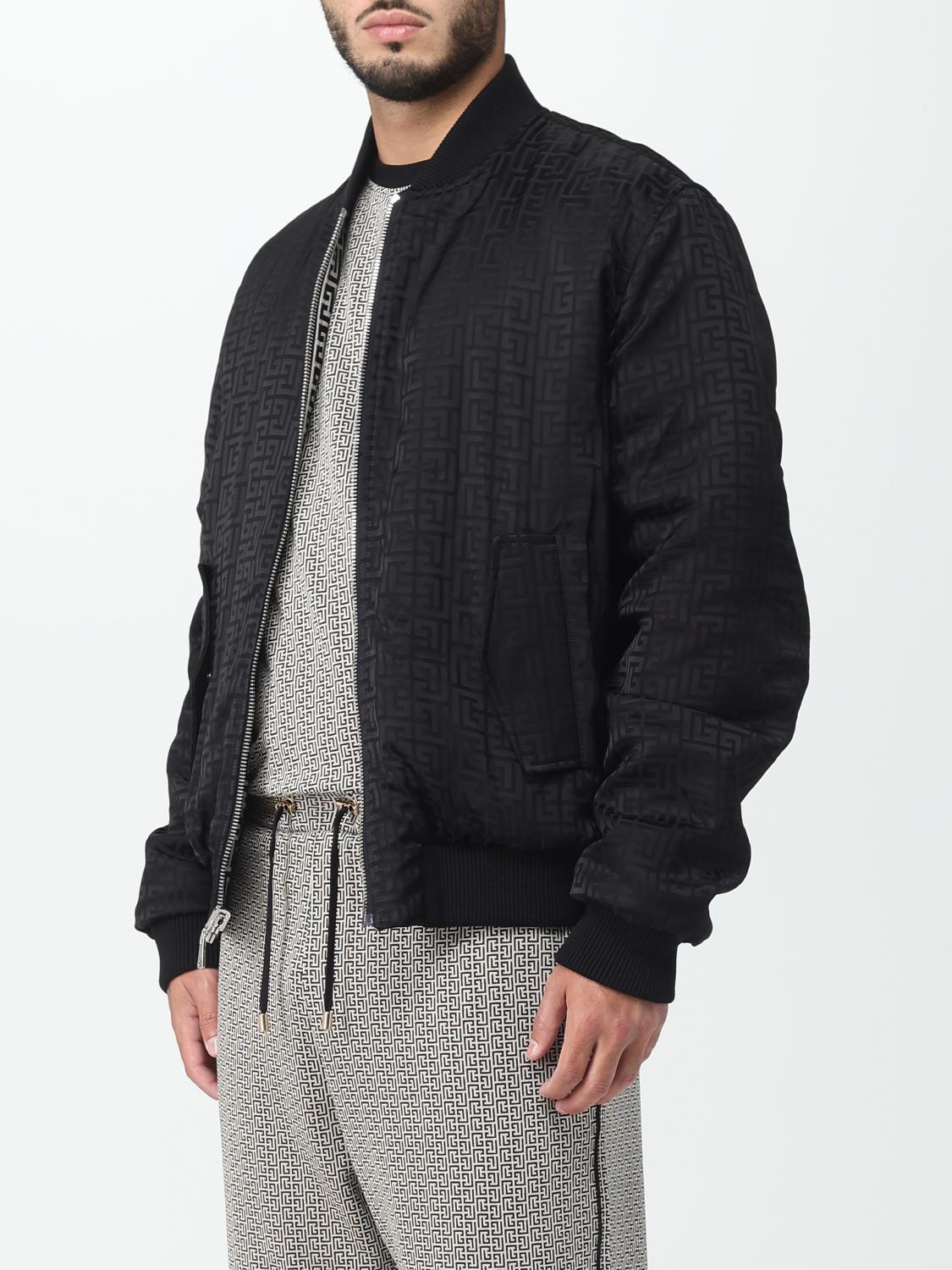 Balmain Reversible bomber jacket in viscose and silk with monogram ...