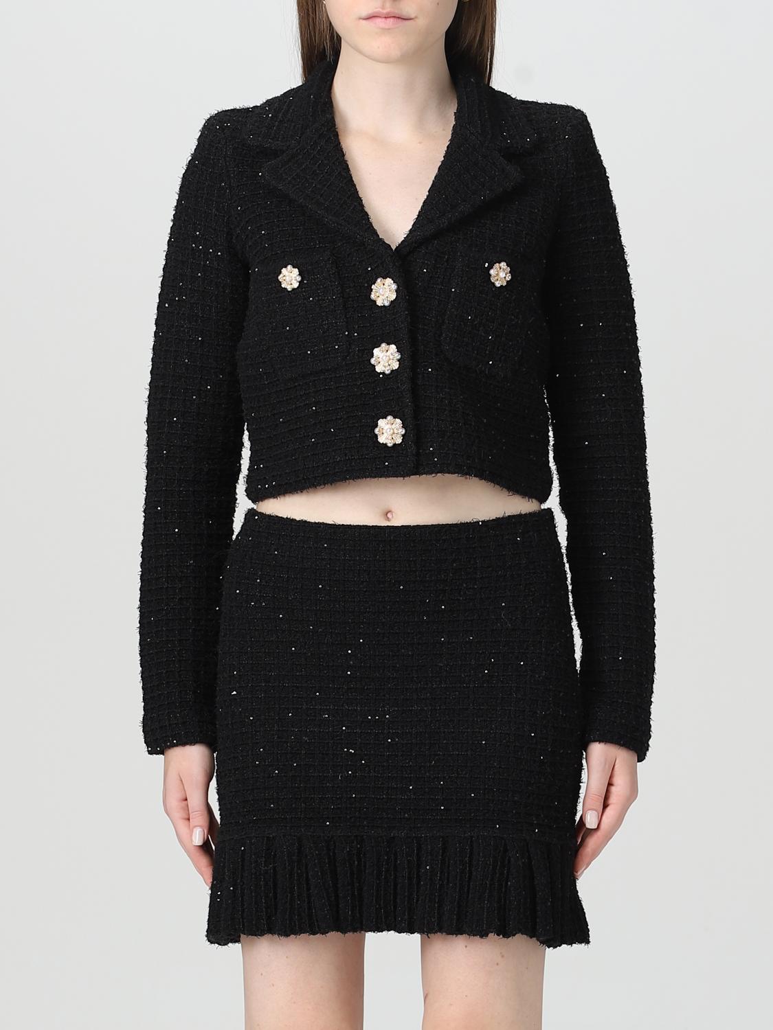 SELF-PORTRAIT: Blazer woman - Black | Self-Portrait jacket AW23156JA ...