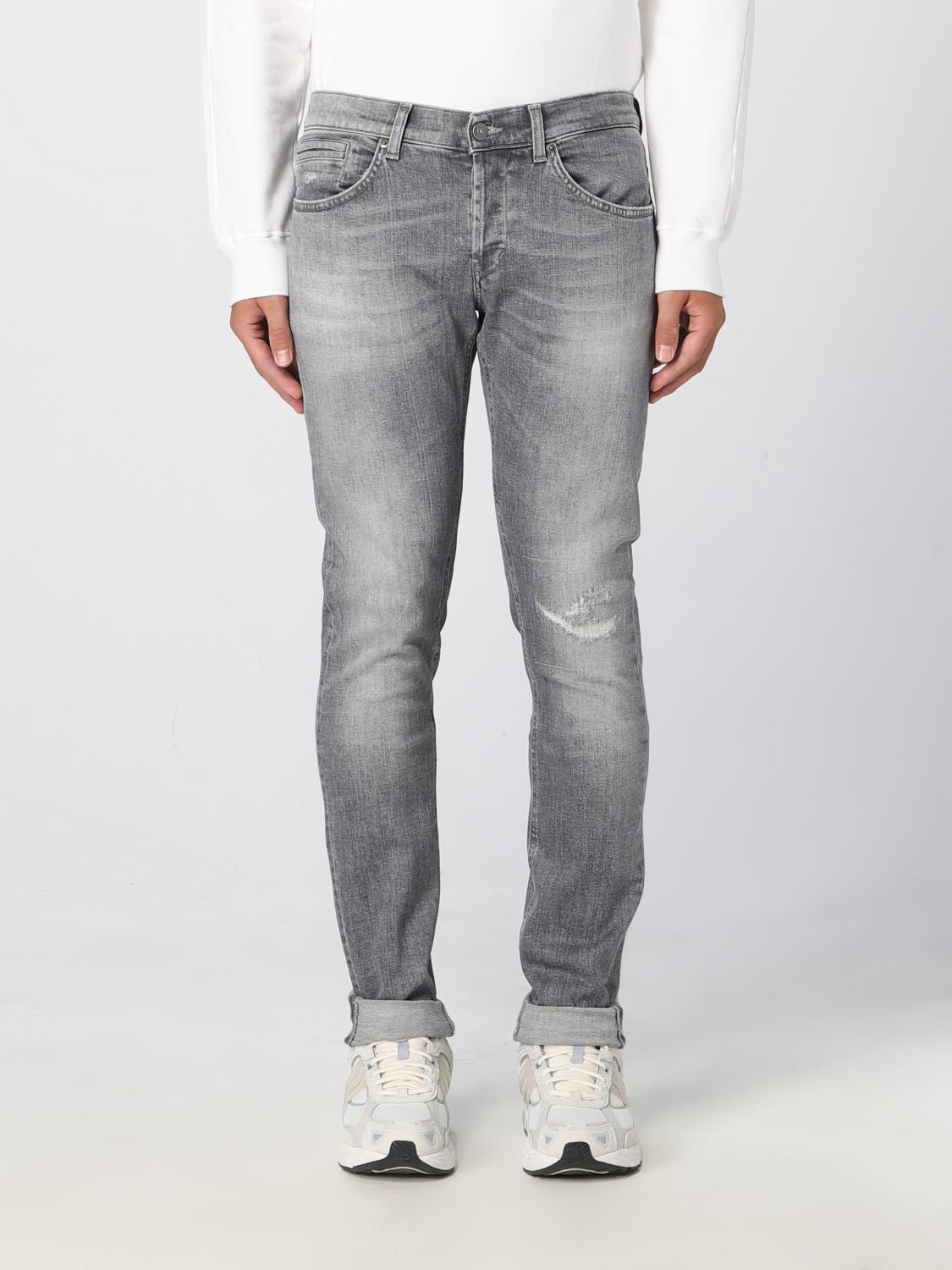 DONDUP: tight jeans in used effect denim - Grey | Dondup jeans ...