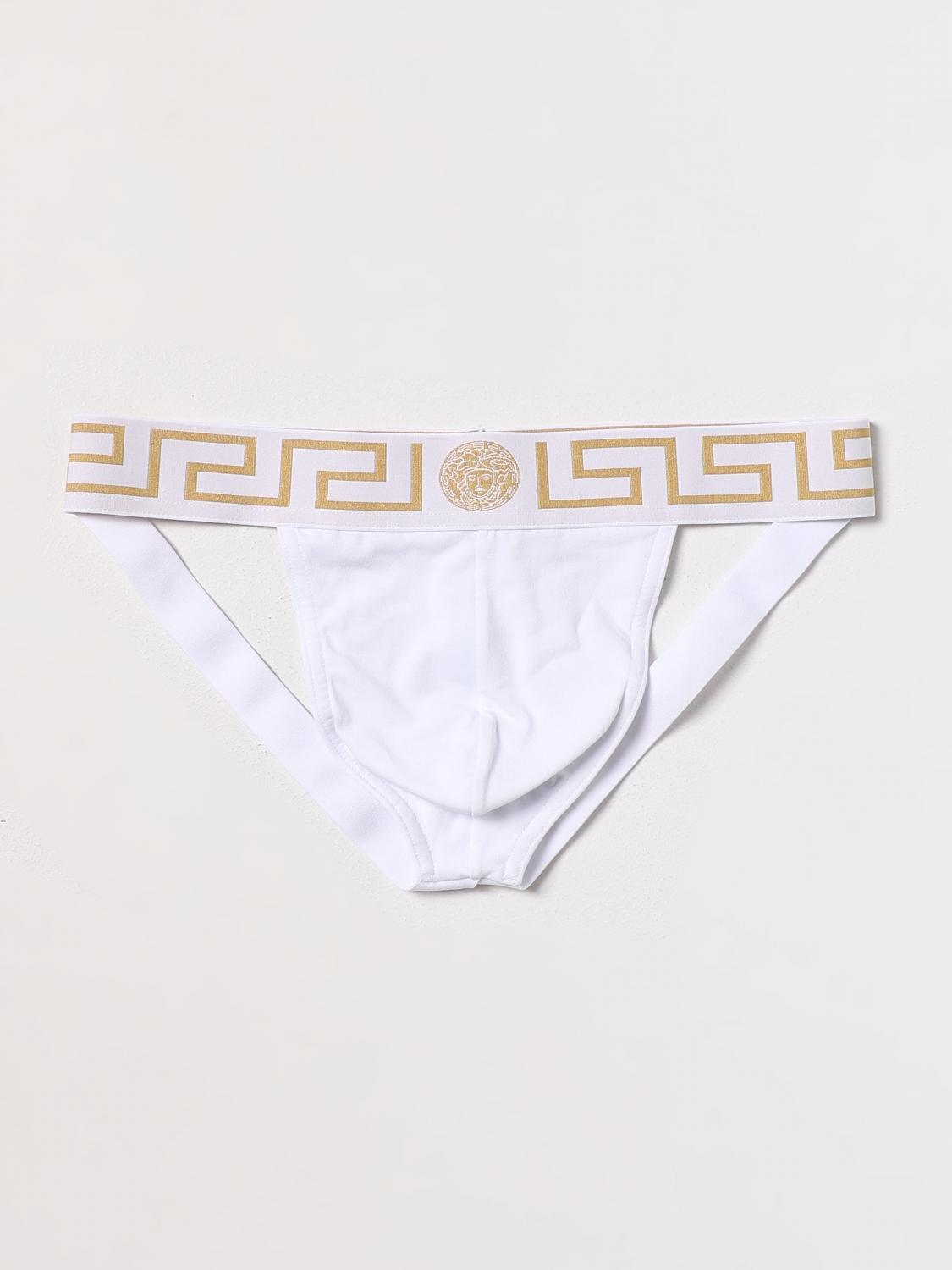 VERSACE: jock strap in stretch cotton - White | Versace underwear ...