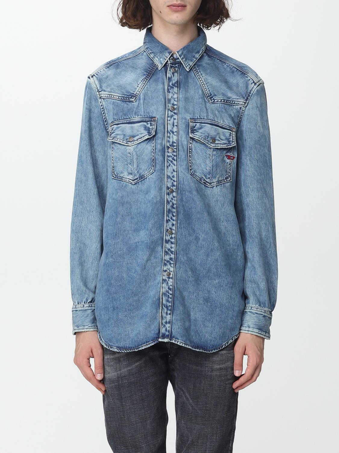 DIESEL: D-Ocean shirt in Tencel™ denim - Blue | Diesel shirt ...
