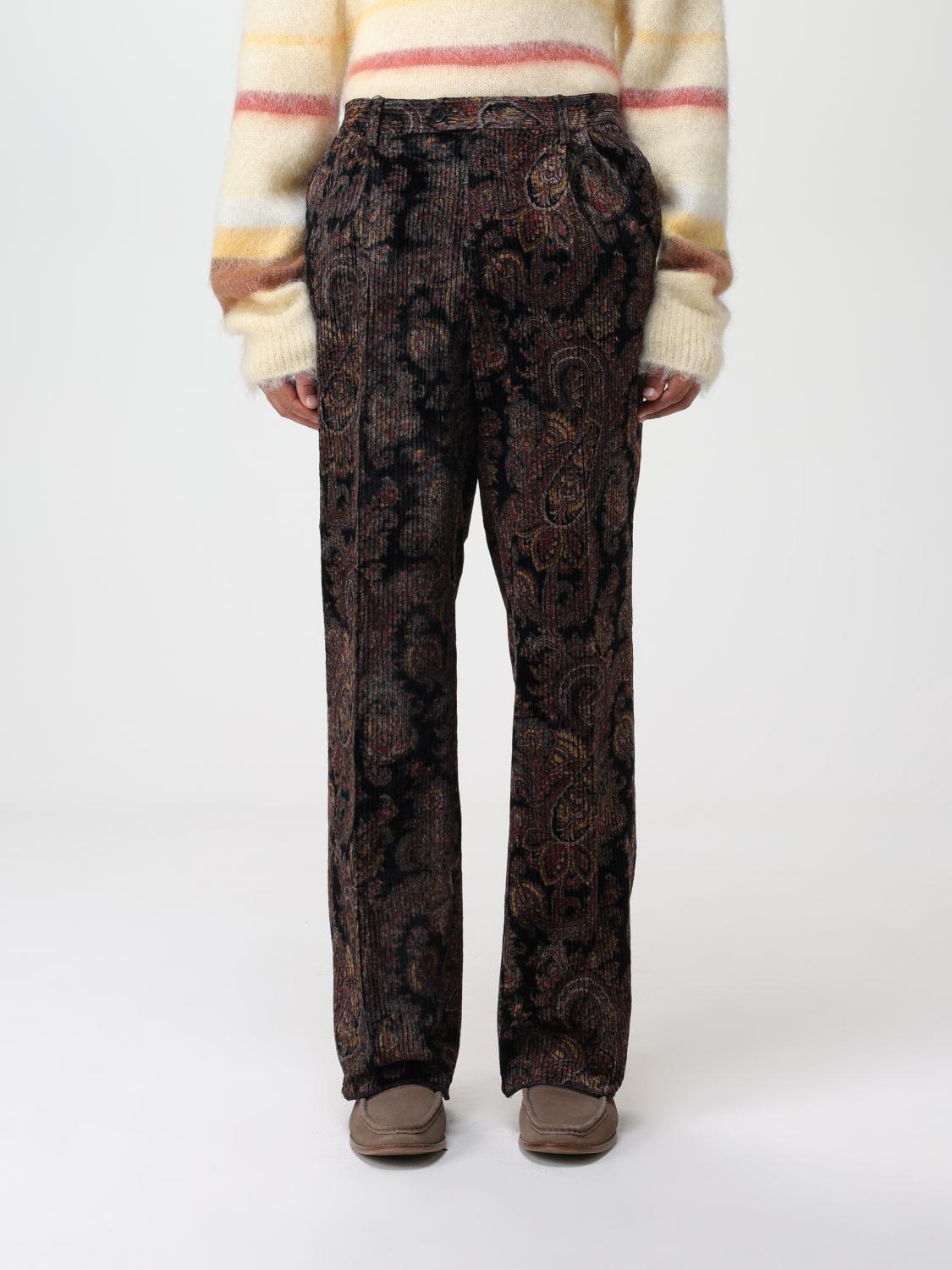 ETRO: pants in paisley pattern corduroy - Red | Etro pants 1W8010147 ...