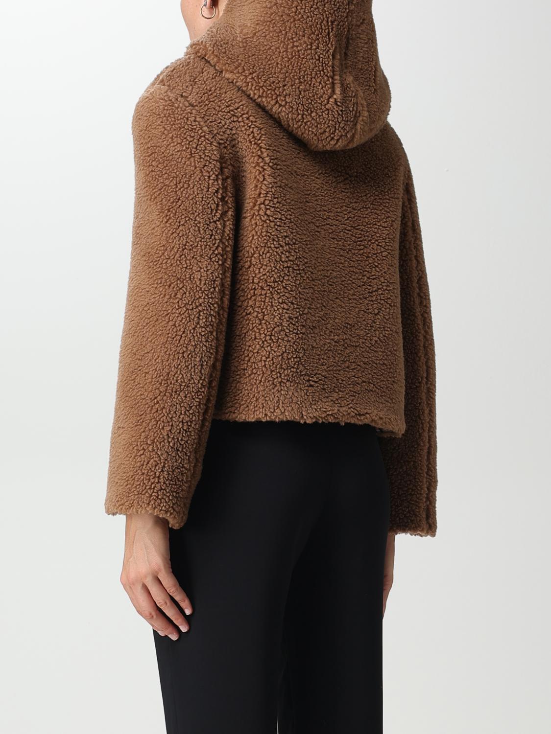 BURBERRY: teddy fleece jacket with hood and EKD - Brown | Burberry ...