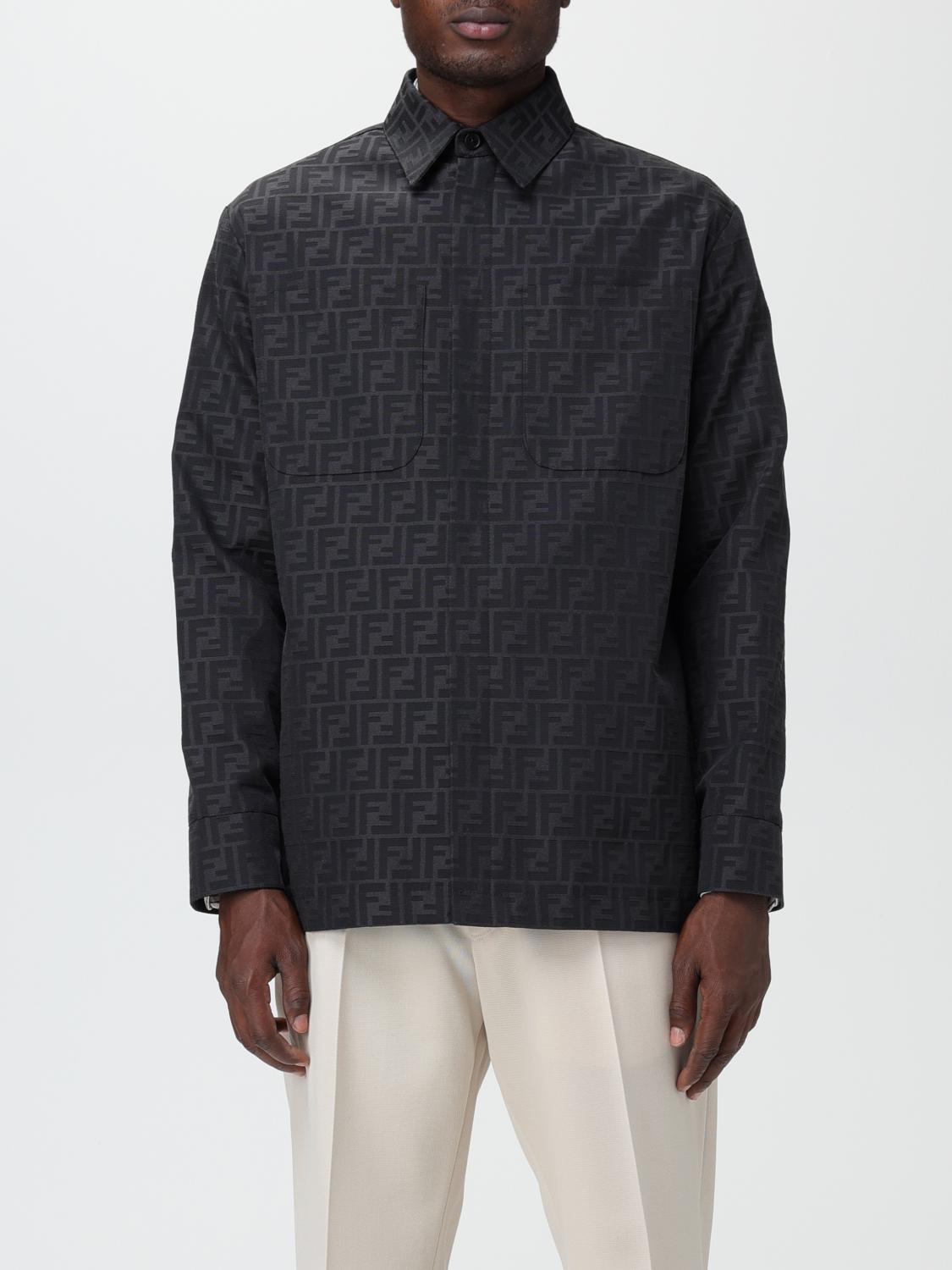 FENDI: Go-To canvas jacket with all-over FF pattern - Black | Fendi ...