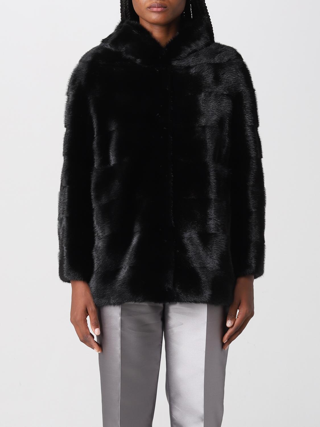 SIMONETTA RAVIZZA: Blazer woman - Black | Simonetta Ravizza fur coat ...