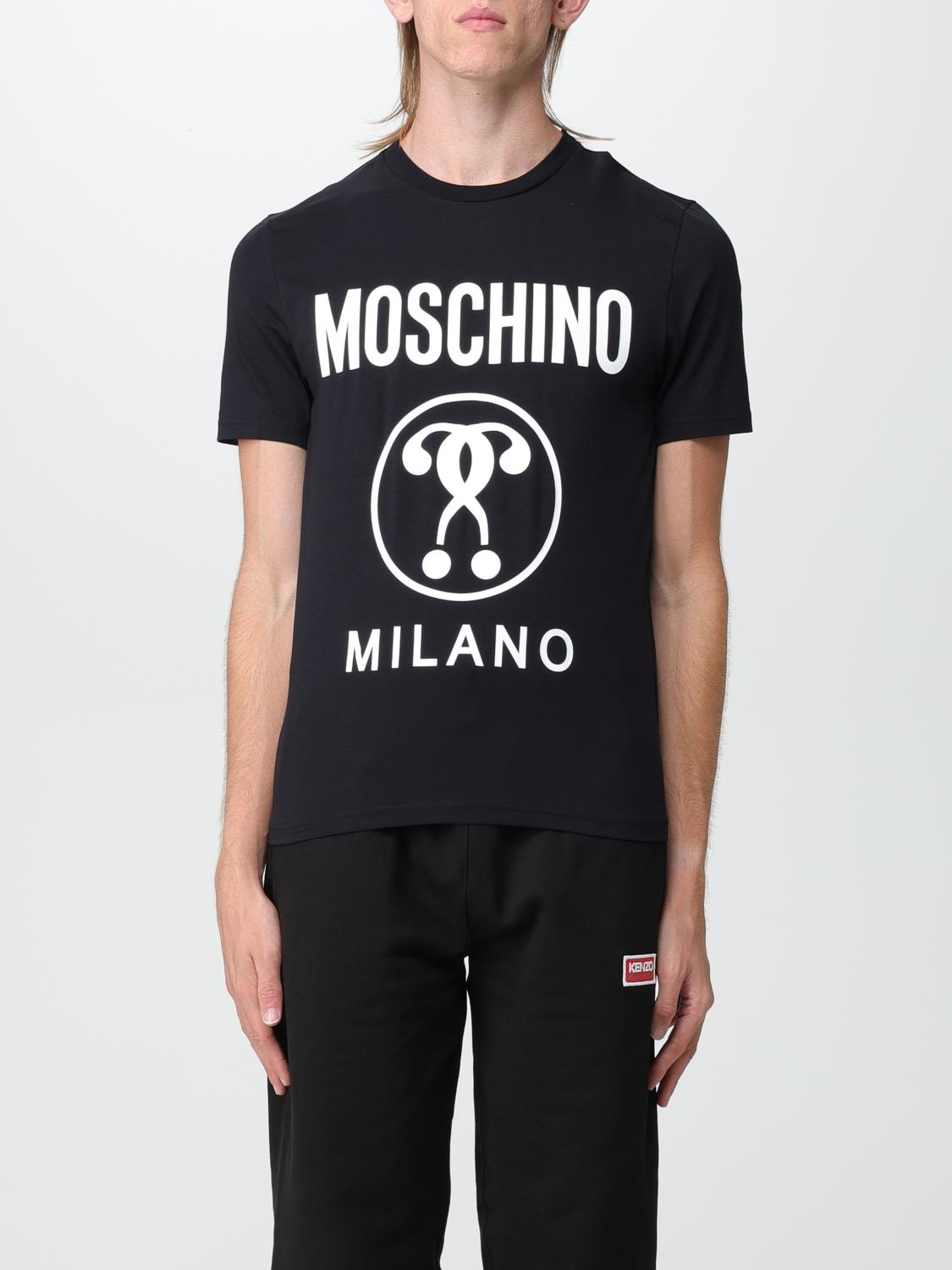 MOSCHINO COUTURE: cotton t-shirt with logo print - Black | Moschino Couture t-shirt 07045239 ...
