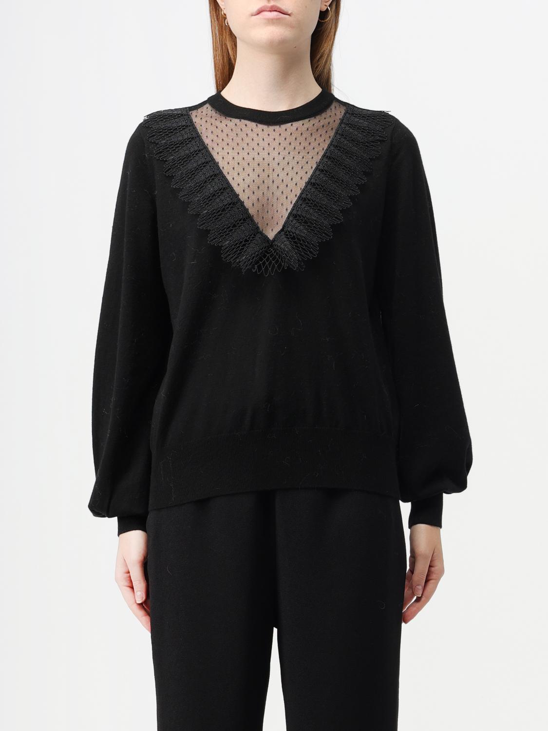 TWINSET: Sweater woman - Black | Twinset sweater 232TP3422 online at GIGLIO.COM