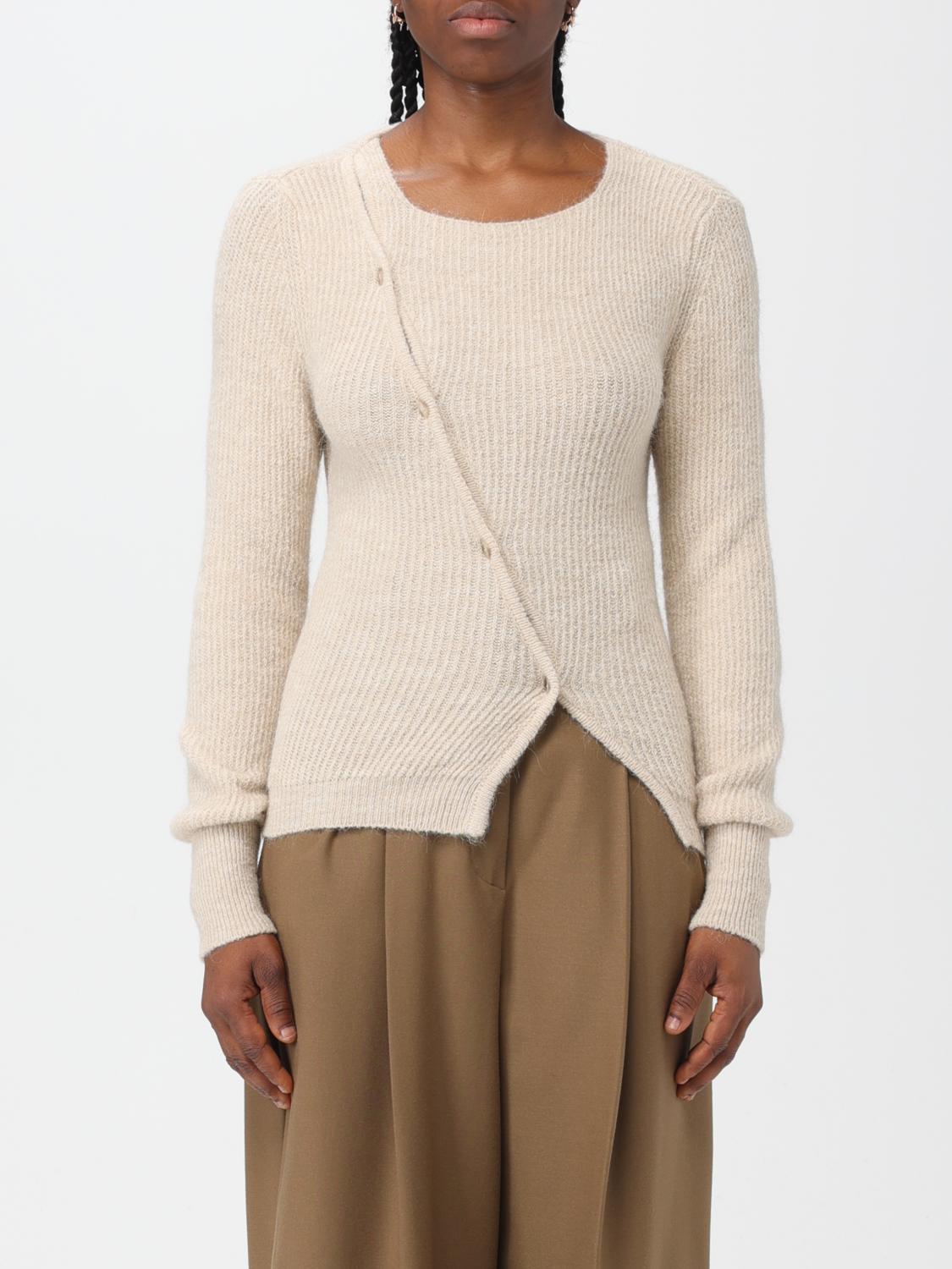 JACQUEMUS: Sweater woman - Beige | Jacquemus cardigan 202KN0022085 ...