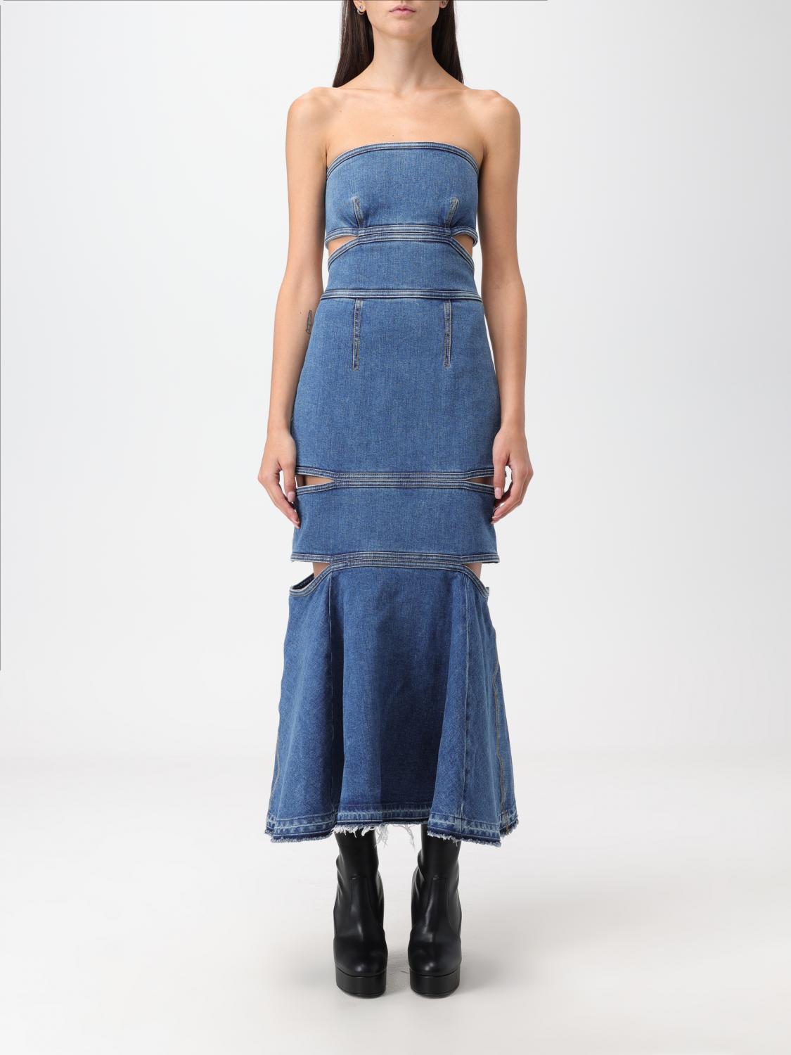 ALEXANDER MCQUEEN: cut-out dress - Blue | Alexander McQueen dress ...