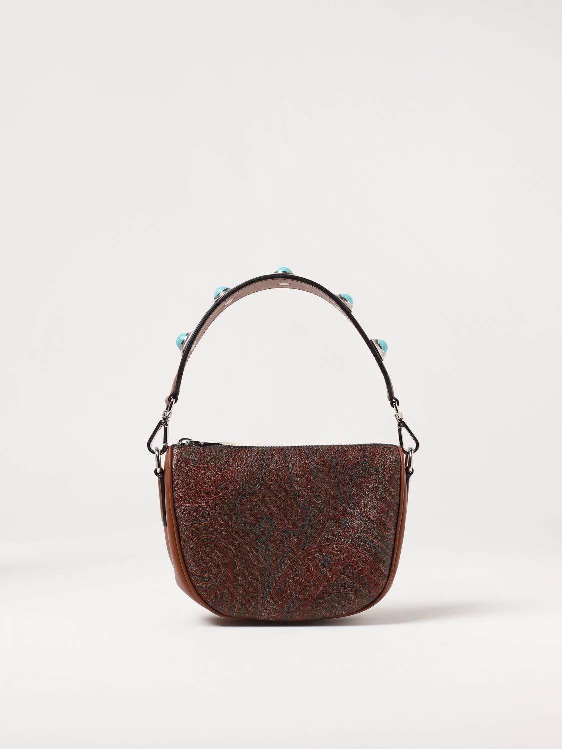 ETRO: Crown Me bag in coated Paisley cotton - Red | Etro mini bag ...