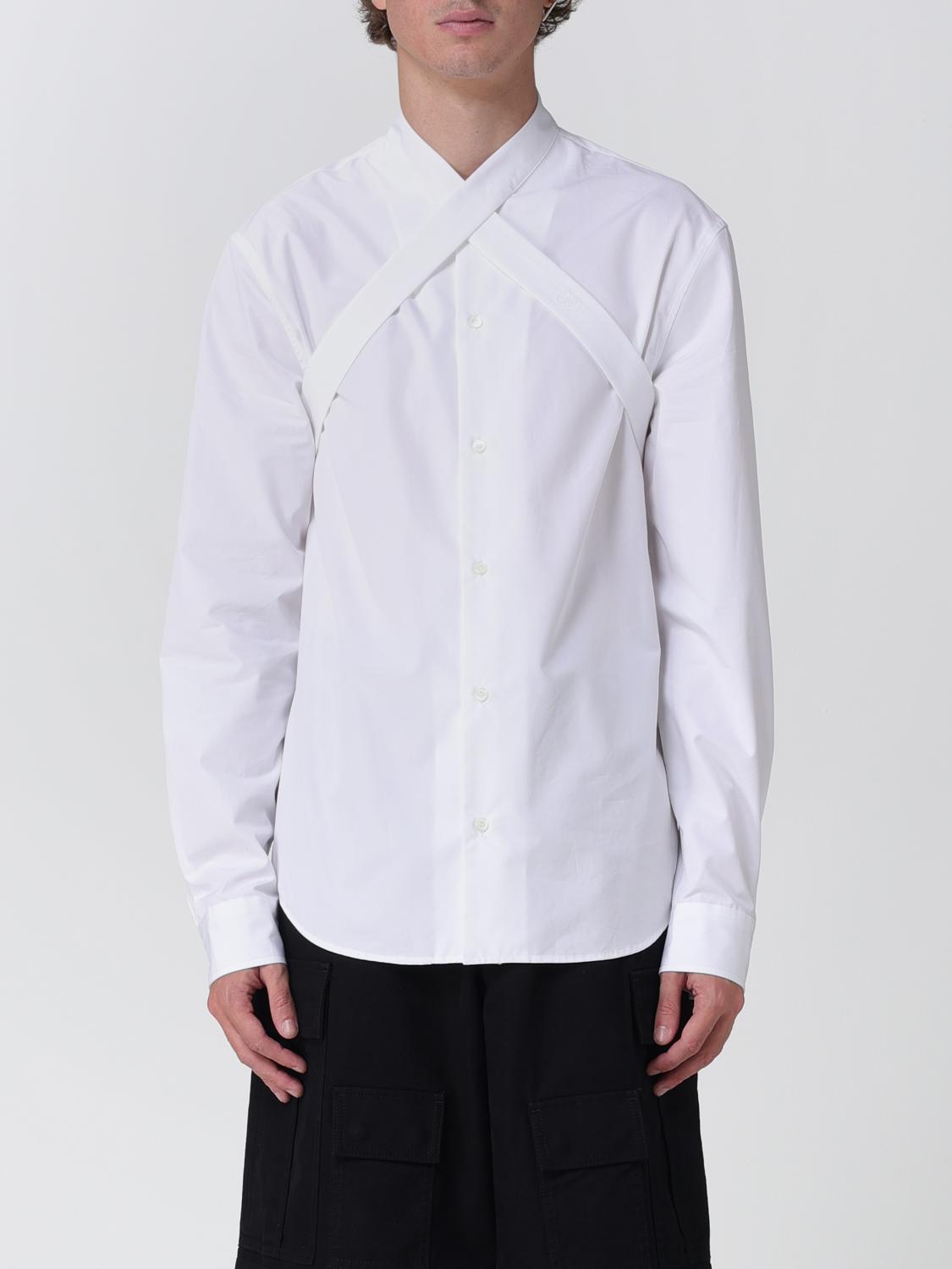 OFF-WHITE: Shirt men - White | Off-White shirt OMGE026F23FAB001 online ...