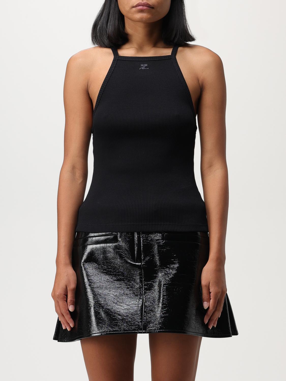 COURRÈGES: Top woman - Black | Courrèges top 323JDE048JS0005 online at ...