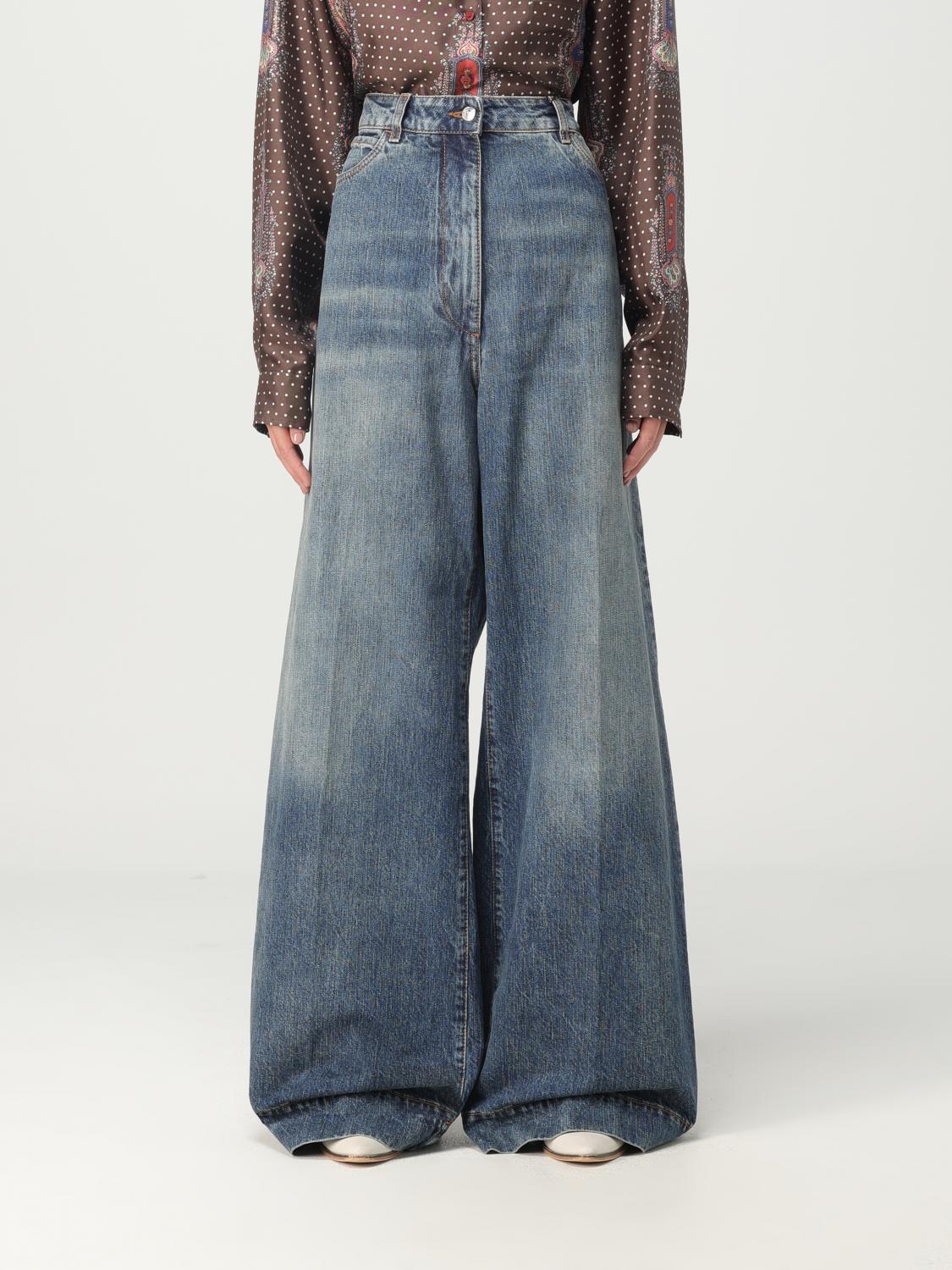 Etro Outlet: jeans in denim with Pegasus embroidery - Blue | Etro jeans ...
