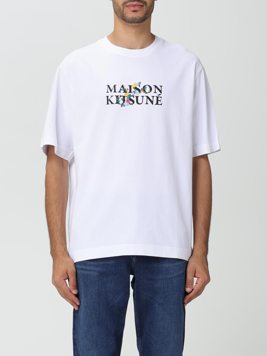 MAISON KITSUNÉ: Maison Kitsuné T-shirt with logo print and embroidery ...
