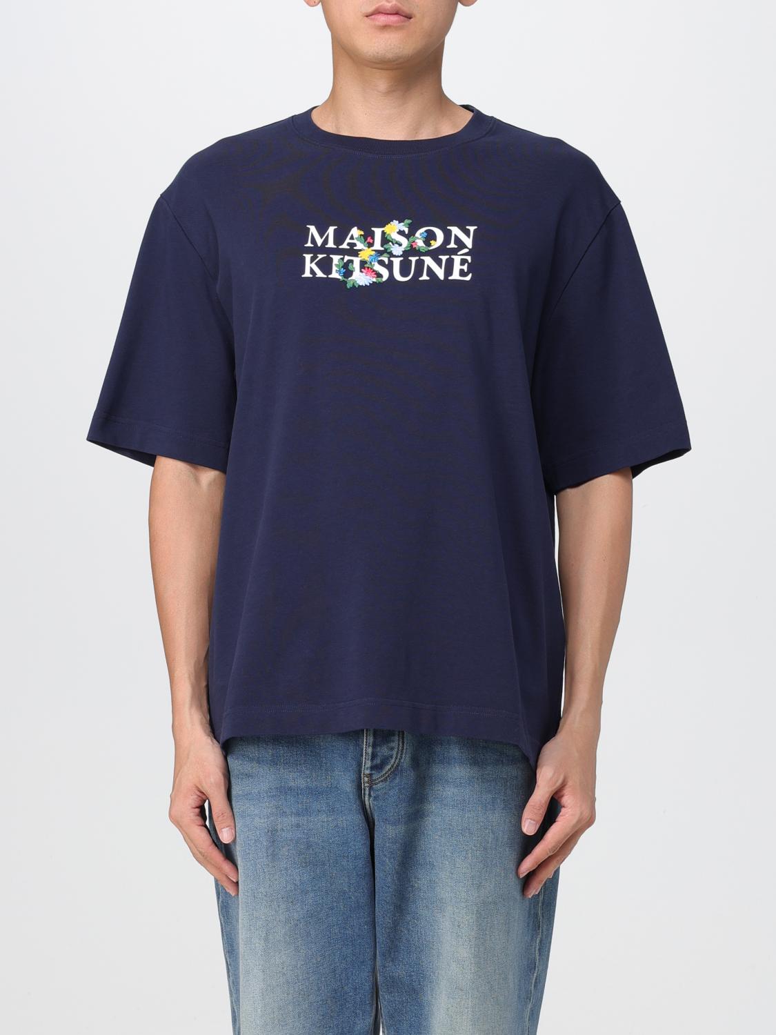 MAISON KITSUNÉ: Maison Kitsuné T-shirt with logo print and embroidery ...