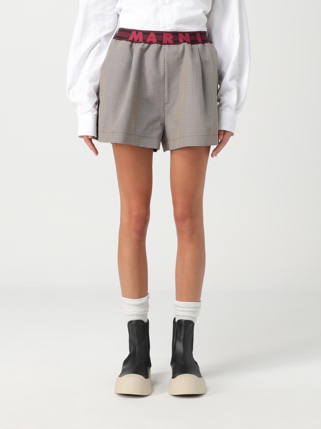 MARNI: shorts in wool blend - Striped | Marni shorts PAMA0442U0UTWA03 ...