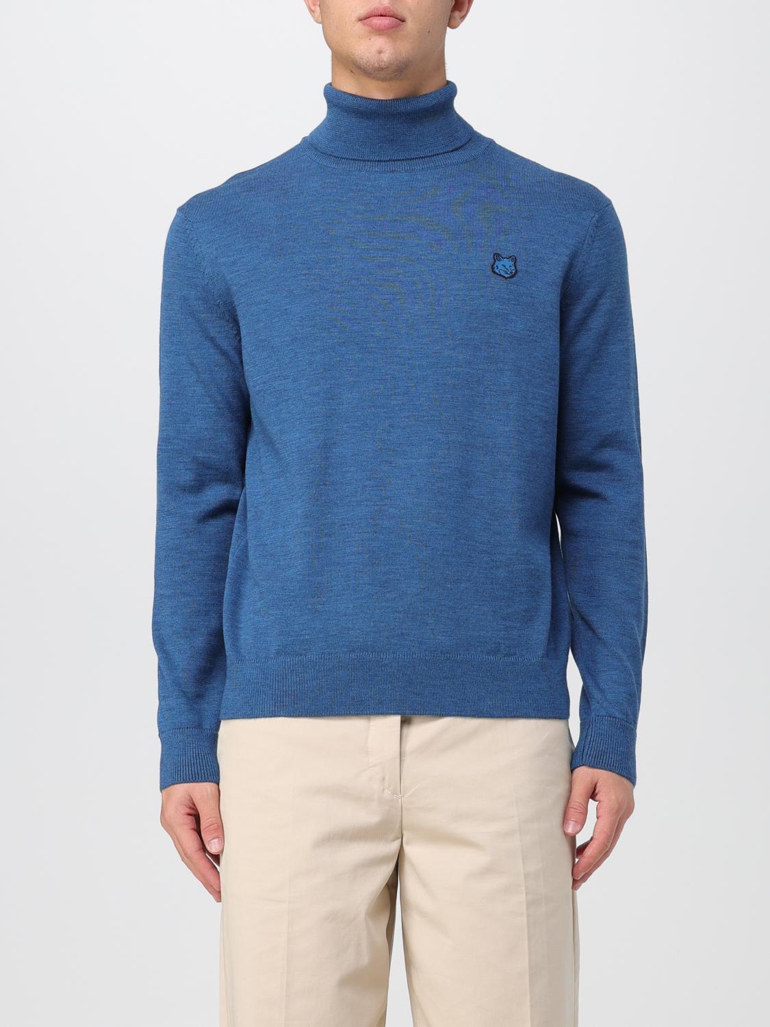 MAISON KITSUNÉ: Maison Kitsuné sweater in wool - Gnawed Blue | Maison ...