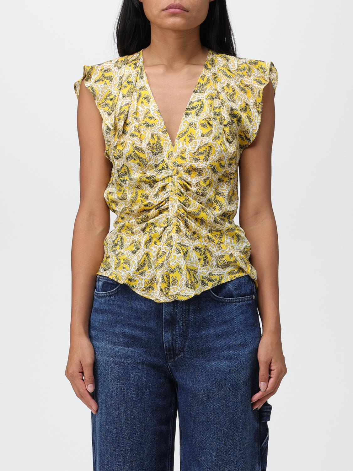 ISABEL MARANT: Lonea top in viscose and silk - Yellow | Isabel Marant ...