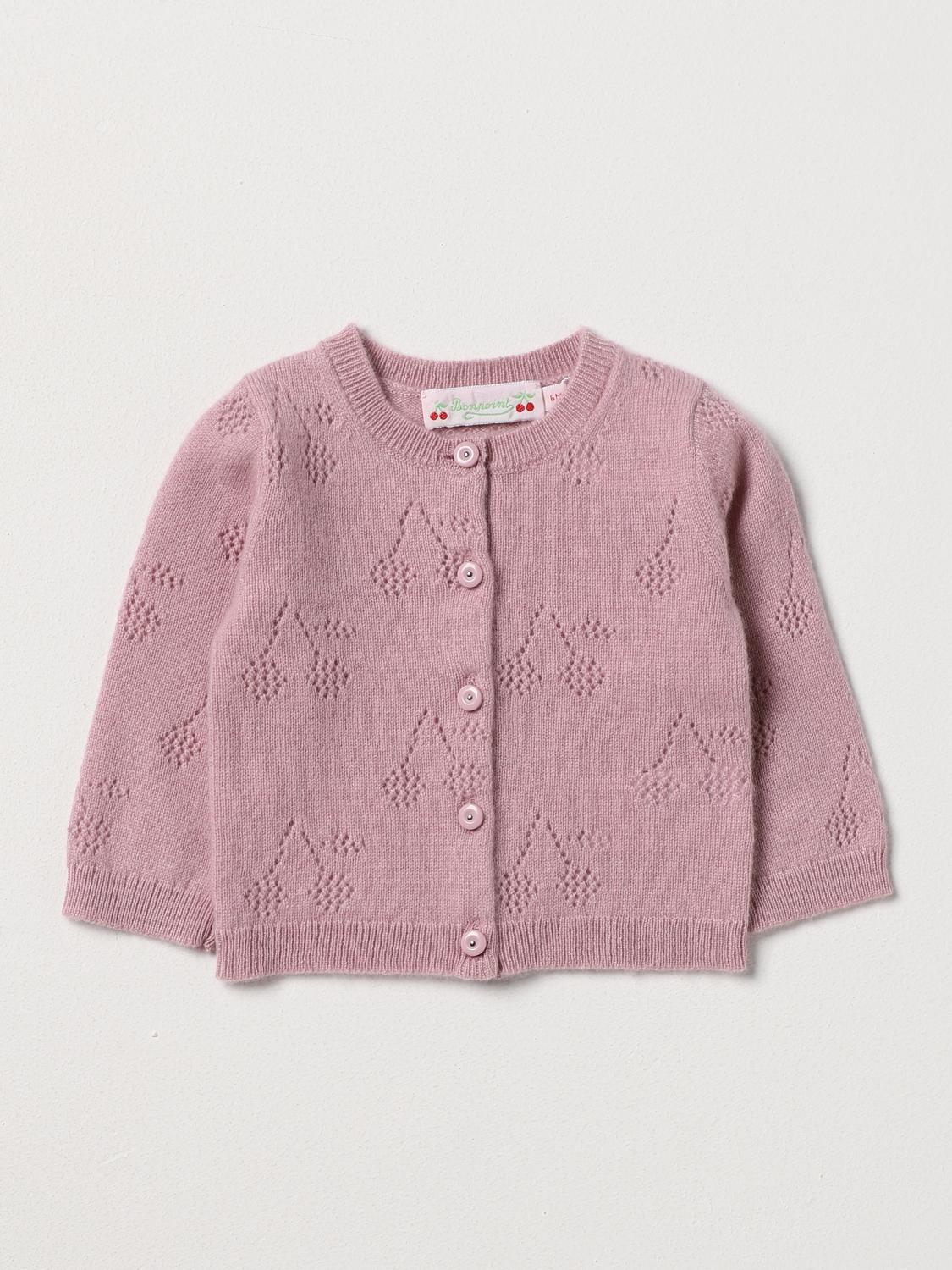 BONPOINT: Tibile cashmere cardigan with cherry pattern - Cream ...