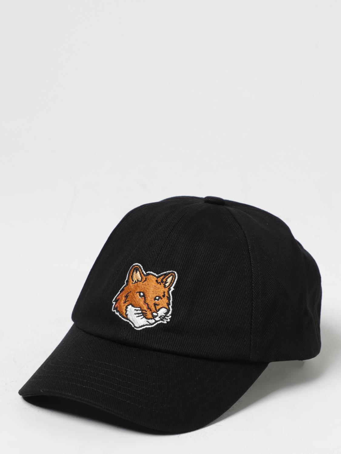 MAISON KITSUNÉ: Maison Kitsuné hat in cotton - Black | Maison Kitsuné ...