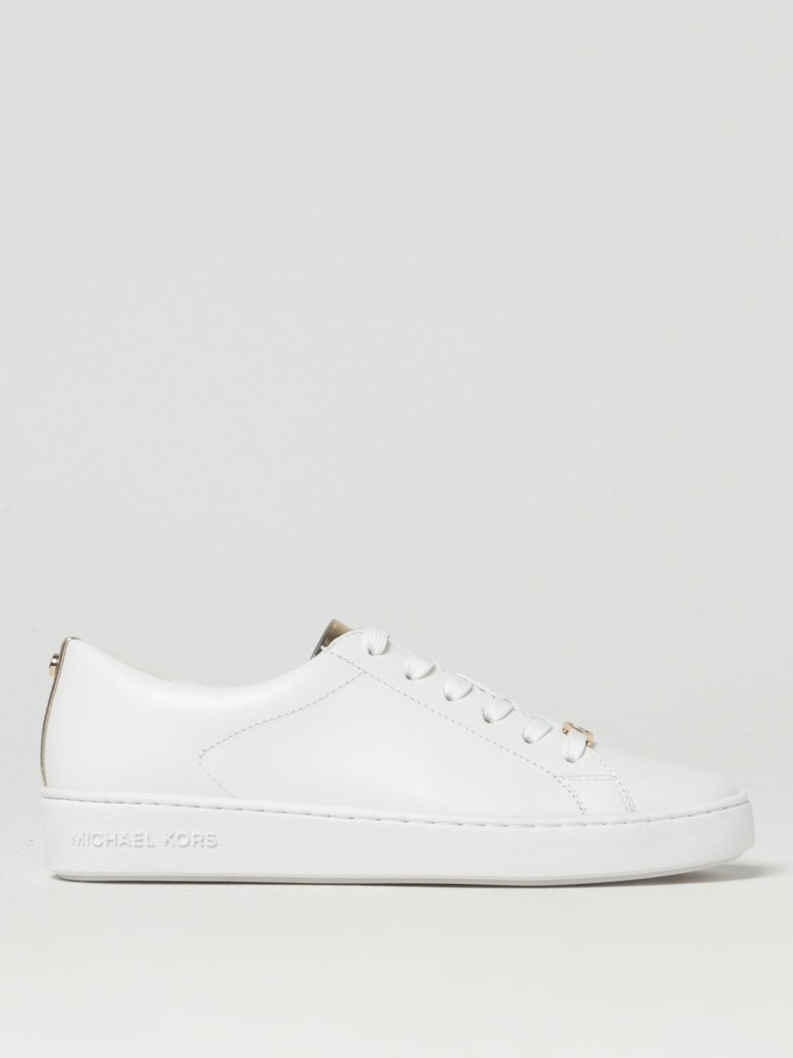 MICHAEL KORS: Keaton sneakers in smooth leather - White | Michael Kors sneakers 43T2KTFS4L ...